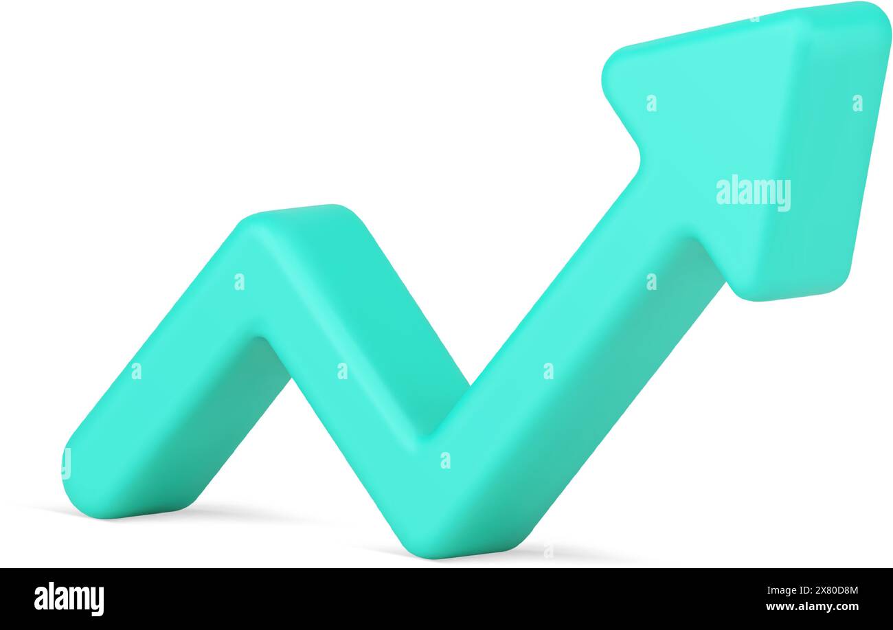 Arrow growth graph with shadow 3d icon. Indicator of financial success ...