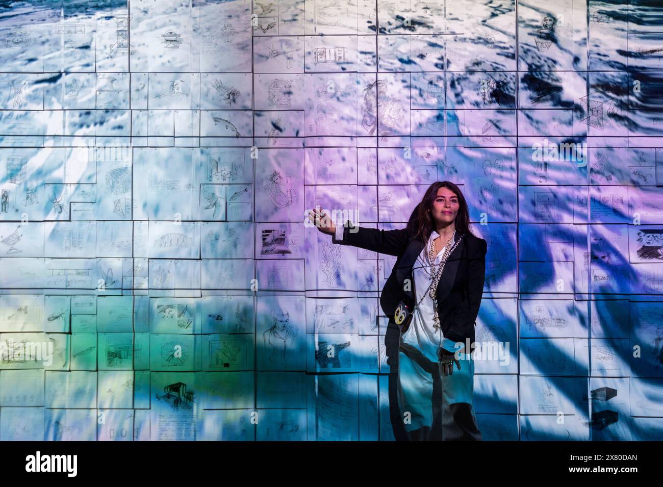 London, UK. 22 May 2024. Artist Es Devlin with her work 'Screenshare ...