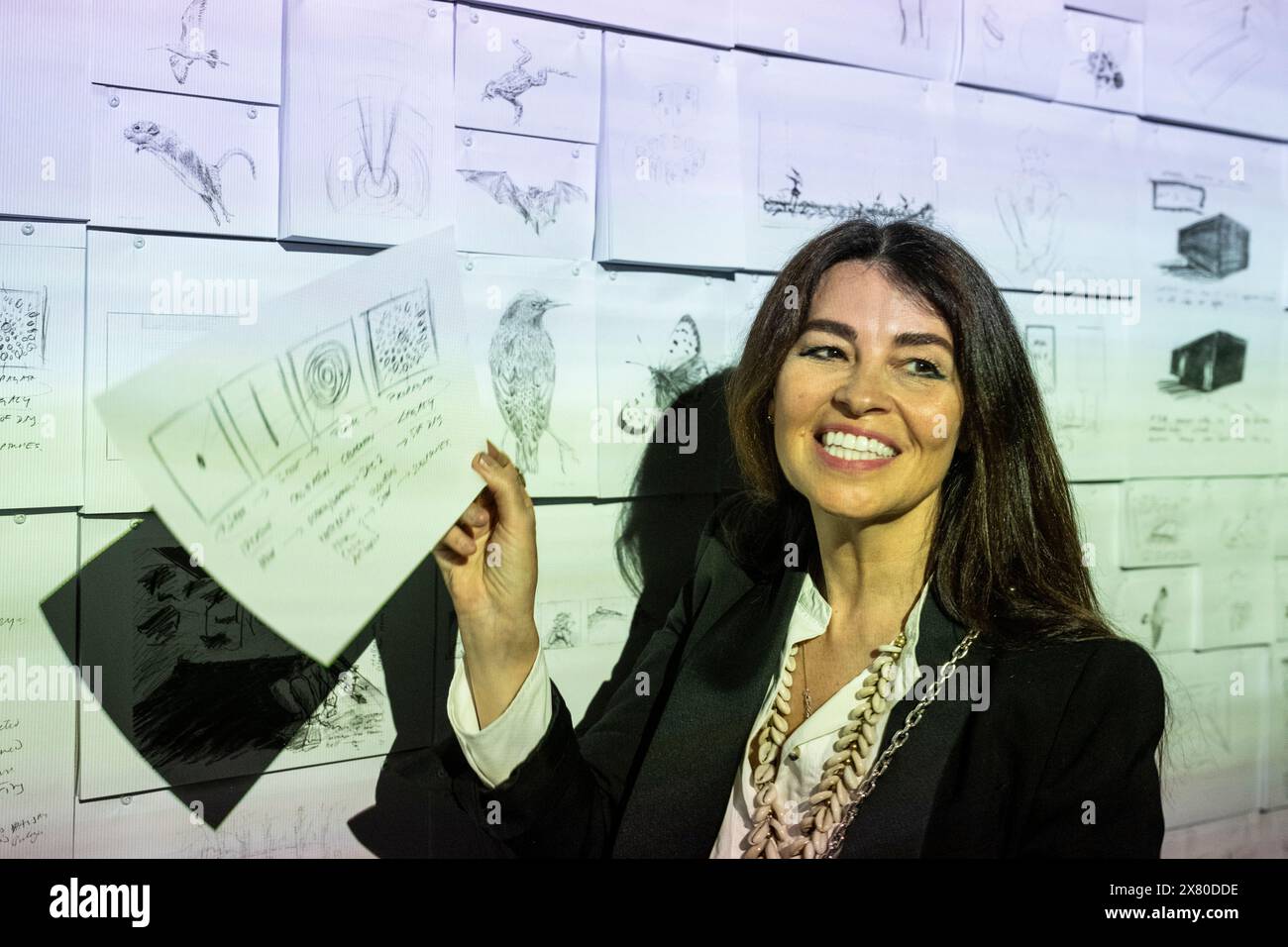 London, UK. 22 May 2024. Artist Es Devlin with her work 'Screenshare ...