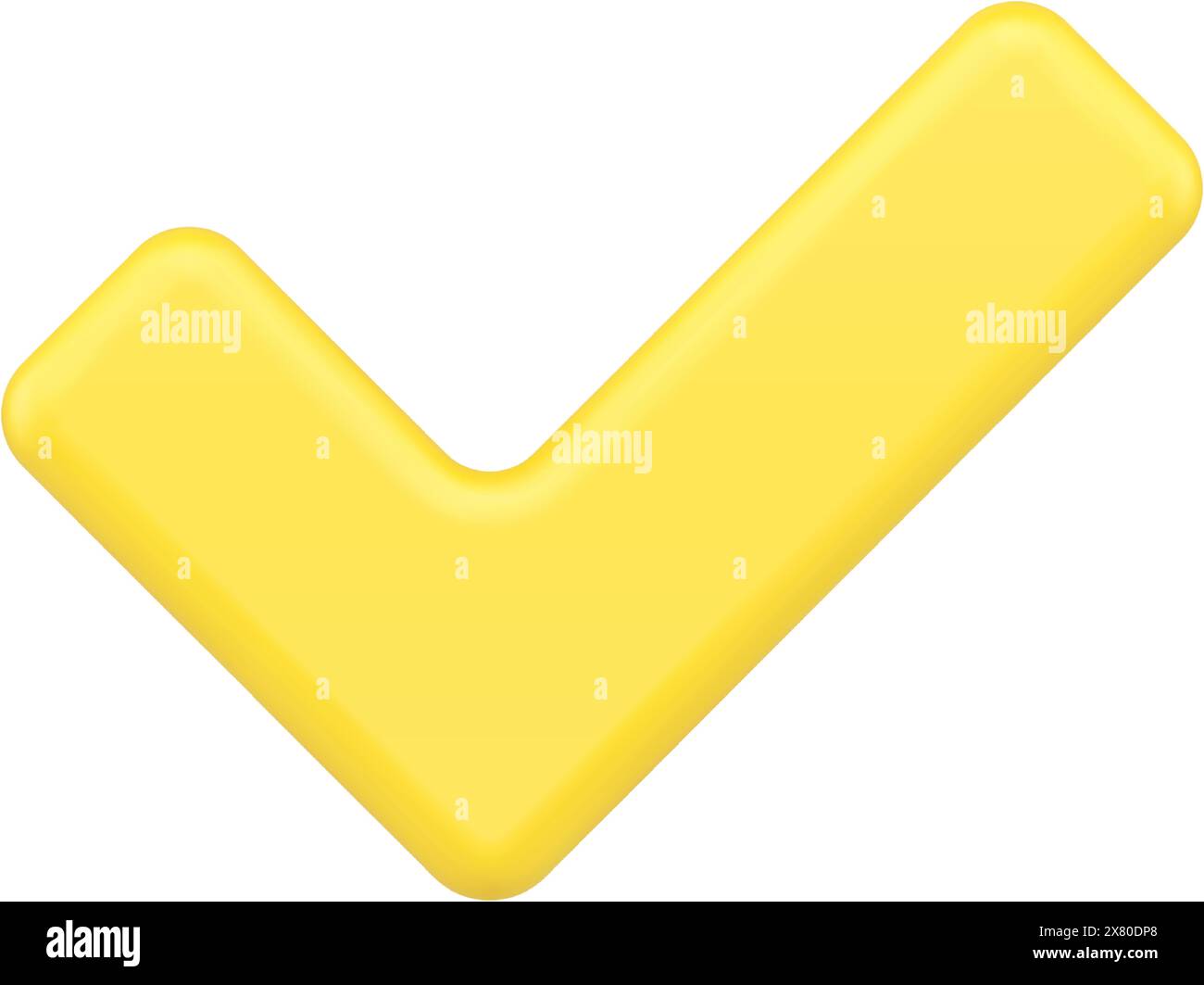 Yellow check mark consent 3d icon. Confirmation trust approval symbol ...