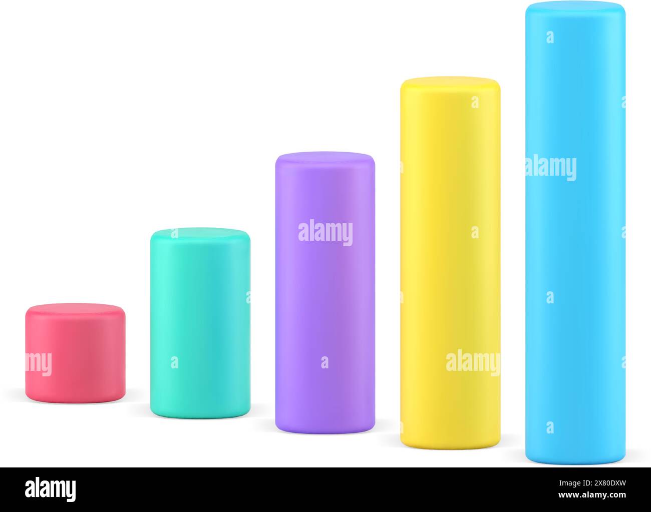 Bar graphs chart 3d icon. Multicolored vertical bars representating ...