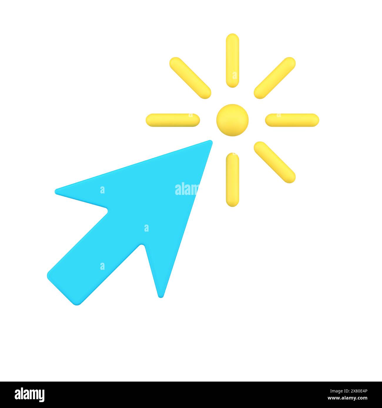 Simple 3d icon arrow cursor pointing link vector illustration. Modern mouse pointer clicking ...