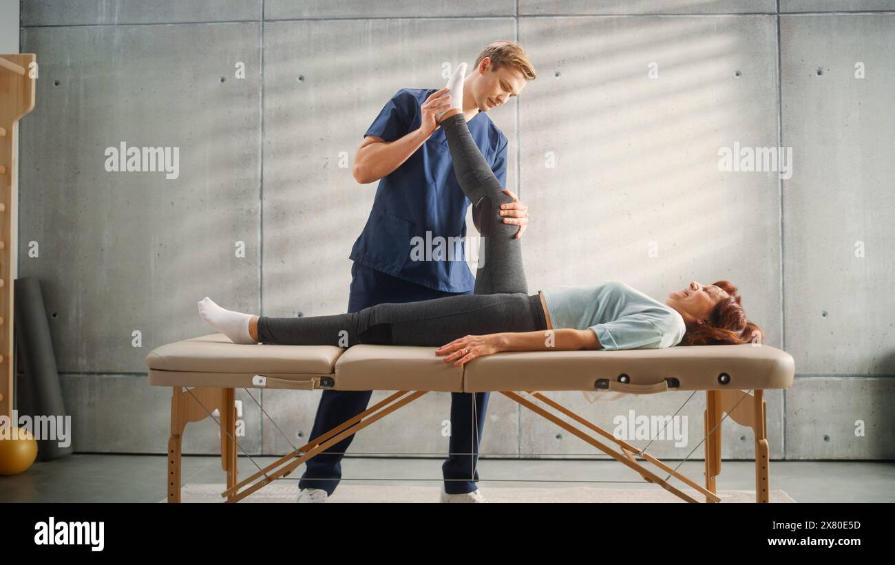 Sport Physiotherapy Specialist Stretching and Working on Specific ...