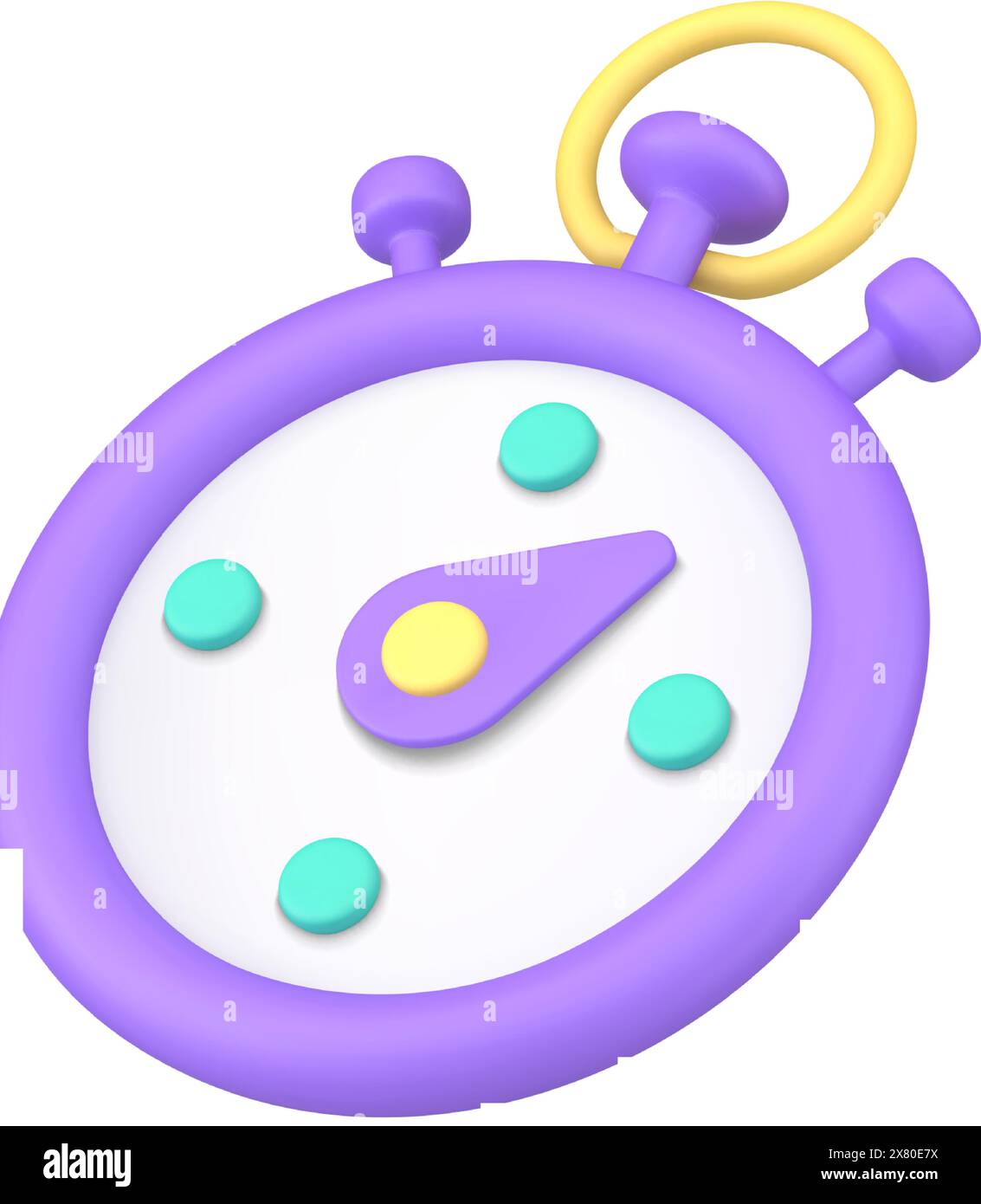 Realistic 3d icon purple stopwatch with arrow for time accuracy ...