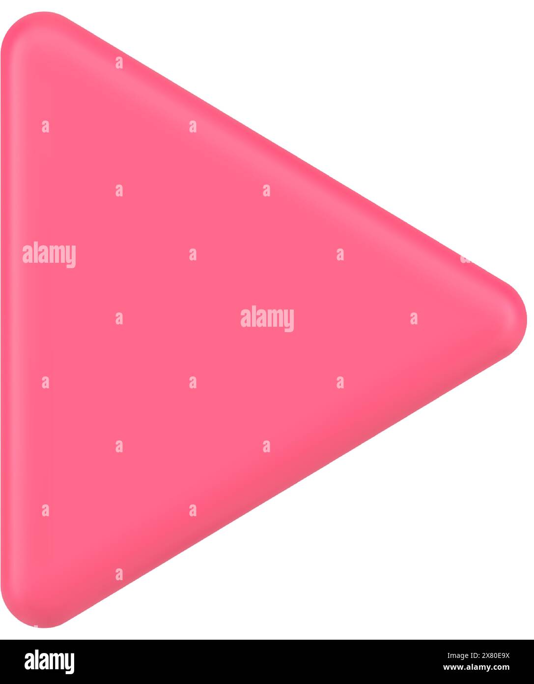 Pink play button 3d icon. Modern multimedia sign for playing audio and ...