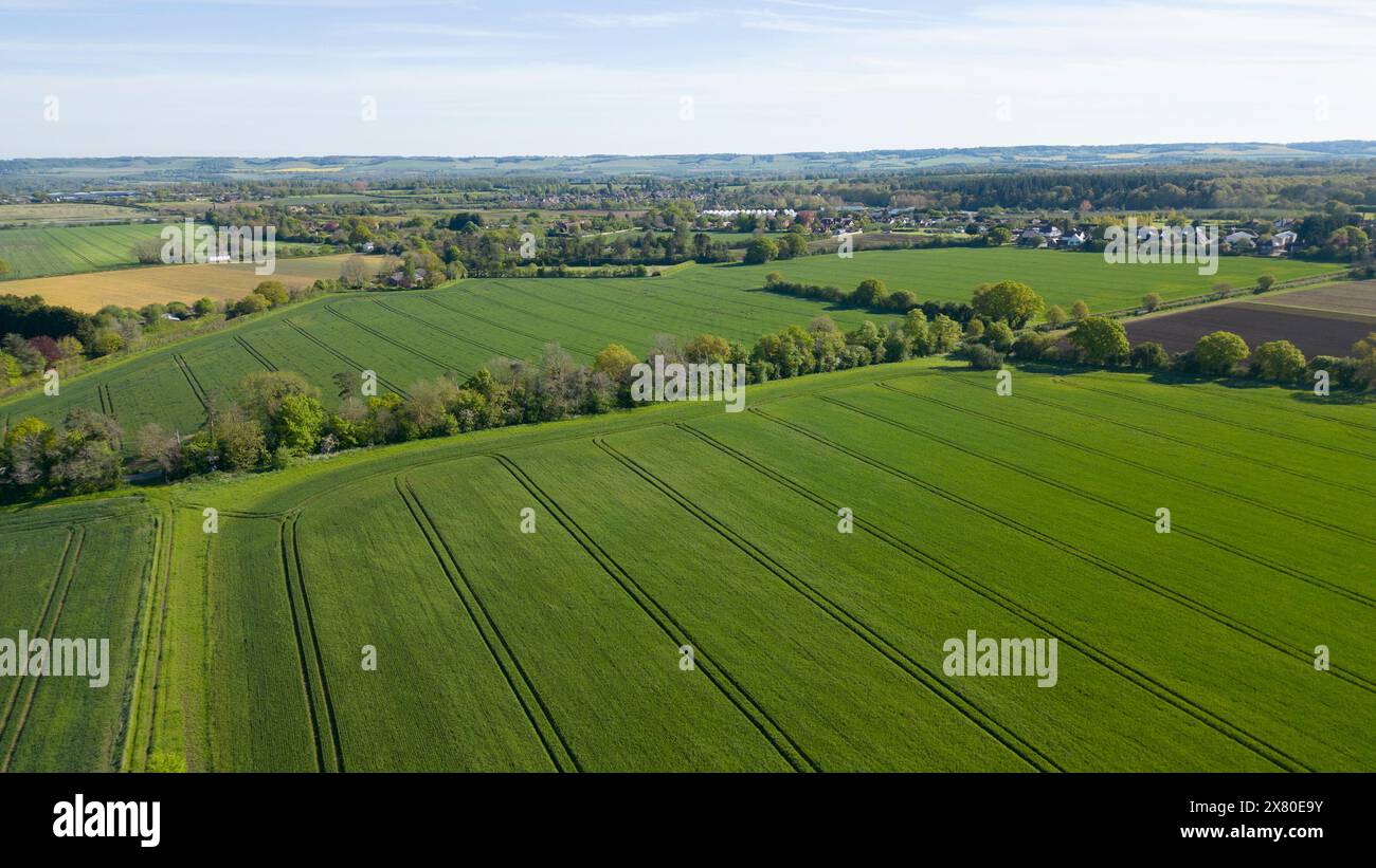 Aerial view of farmland near the village of Chart Sutton, Maidstone ...