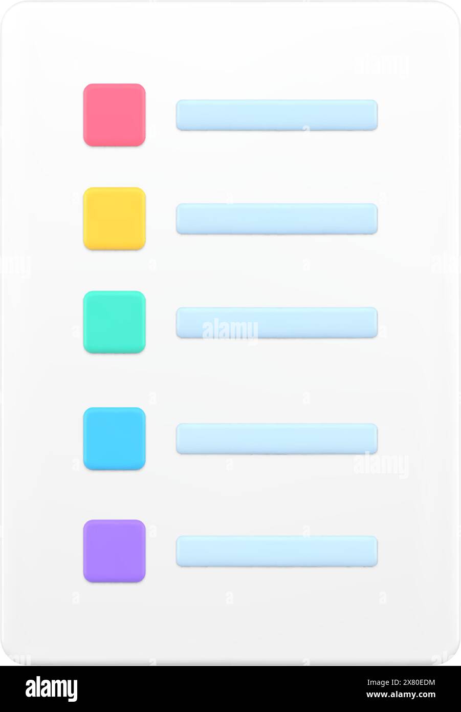 Bright simple check list icon 3d vector illustration. Modern checklist ...