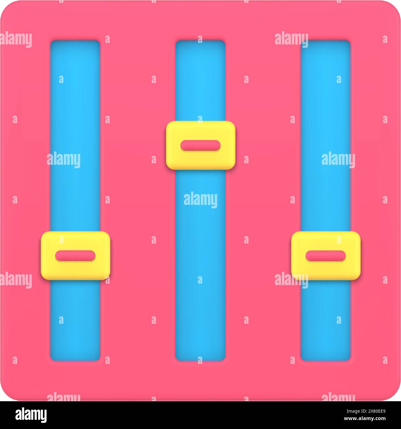 Volume control 3d icon vector illustration. Simple acoustic regulation ...