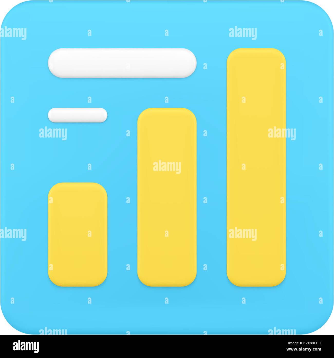 Statistical report with bar graphs 3d icon. Business graph with yellow ...