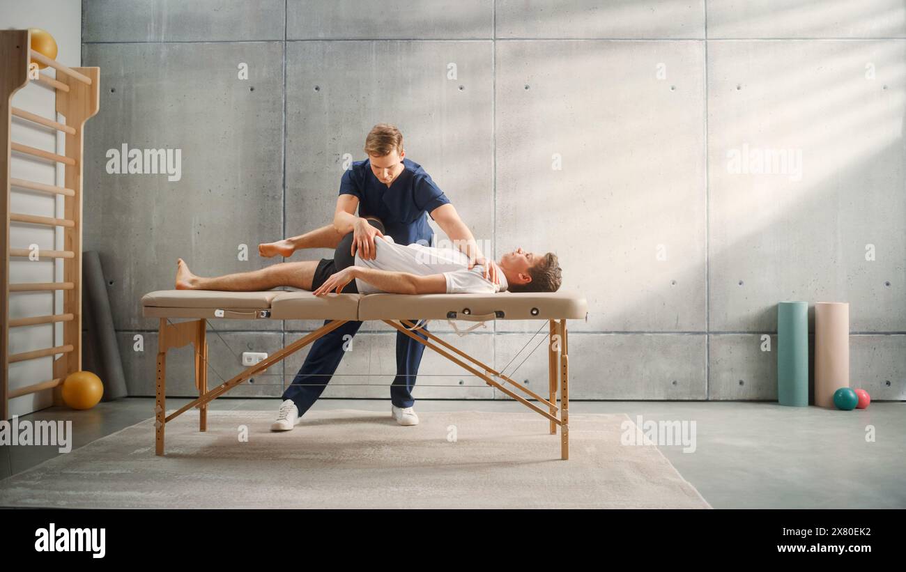 Advanced Sport Physiotherapy Specialist Stretching and Working on ...