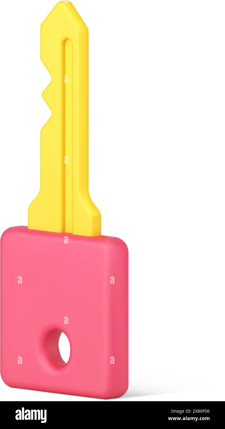 Pink Key With Shadow 3d Icon Privacy Security Element Password