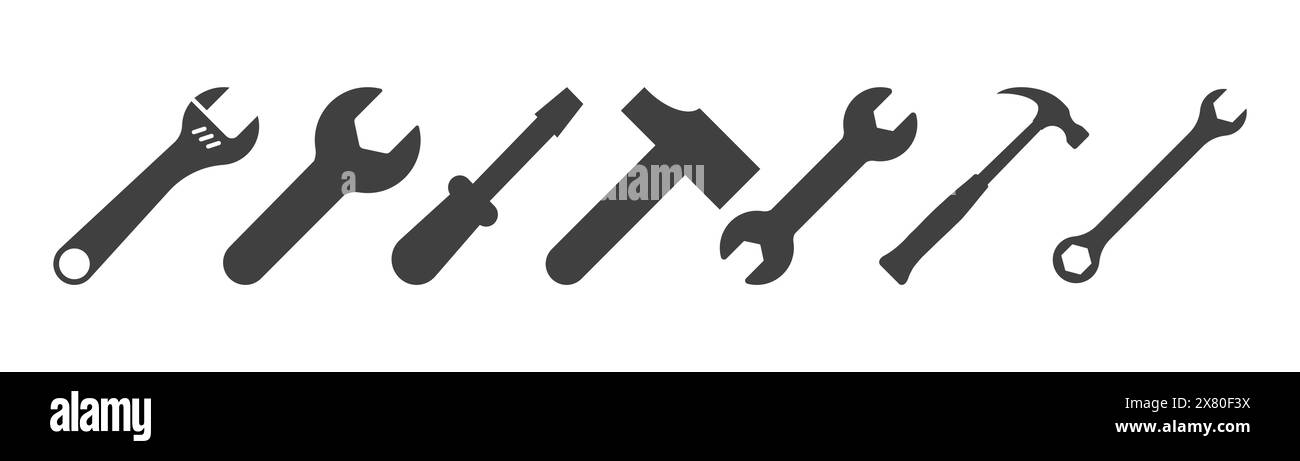 set of tools icons on white background Stock Vector Image & Art - Alamy