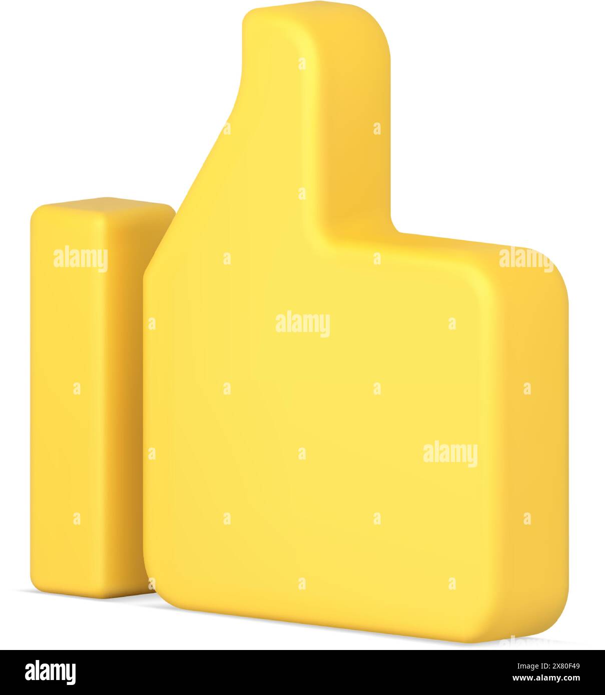 Yellow thumb up icon 3d isometric vector illustration. Symbol of like ...