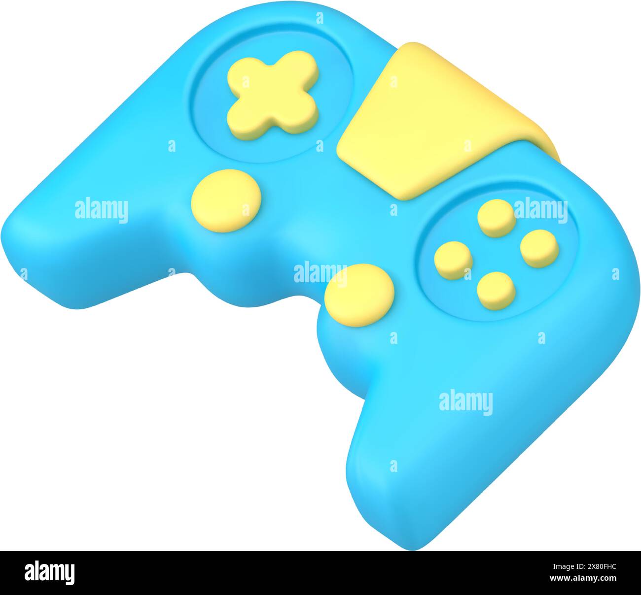 Realistic 3d icon diagonally placed game joystick with buttons for ...