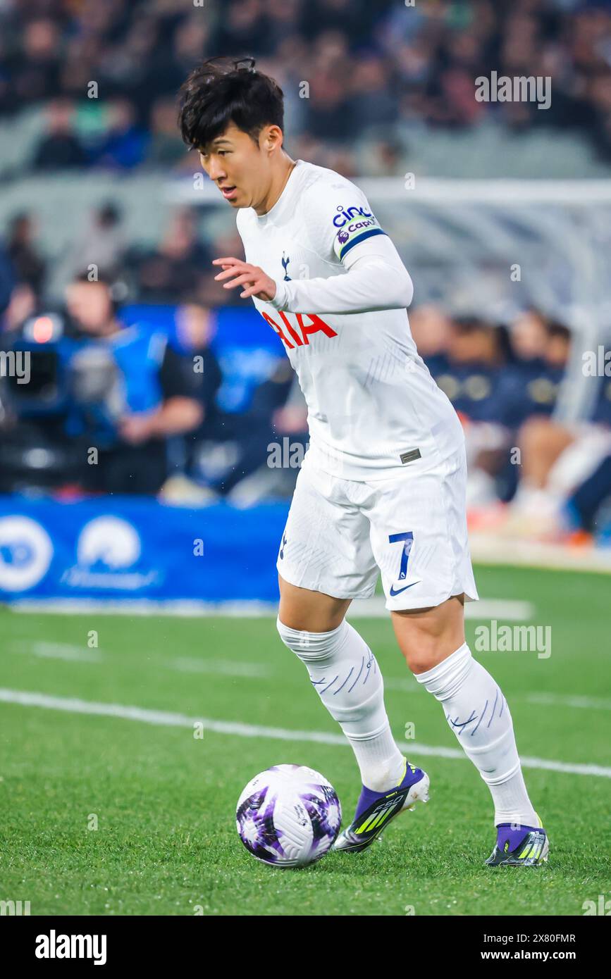 Son heung min playing football in australia hi-res stock photography ...