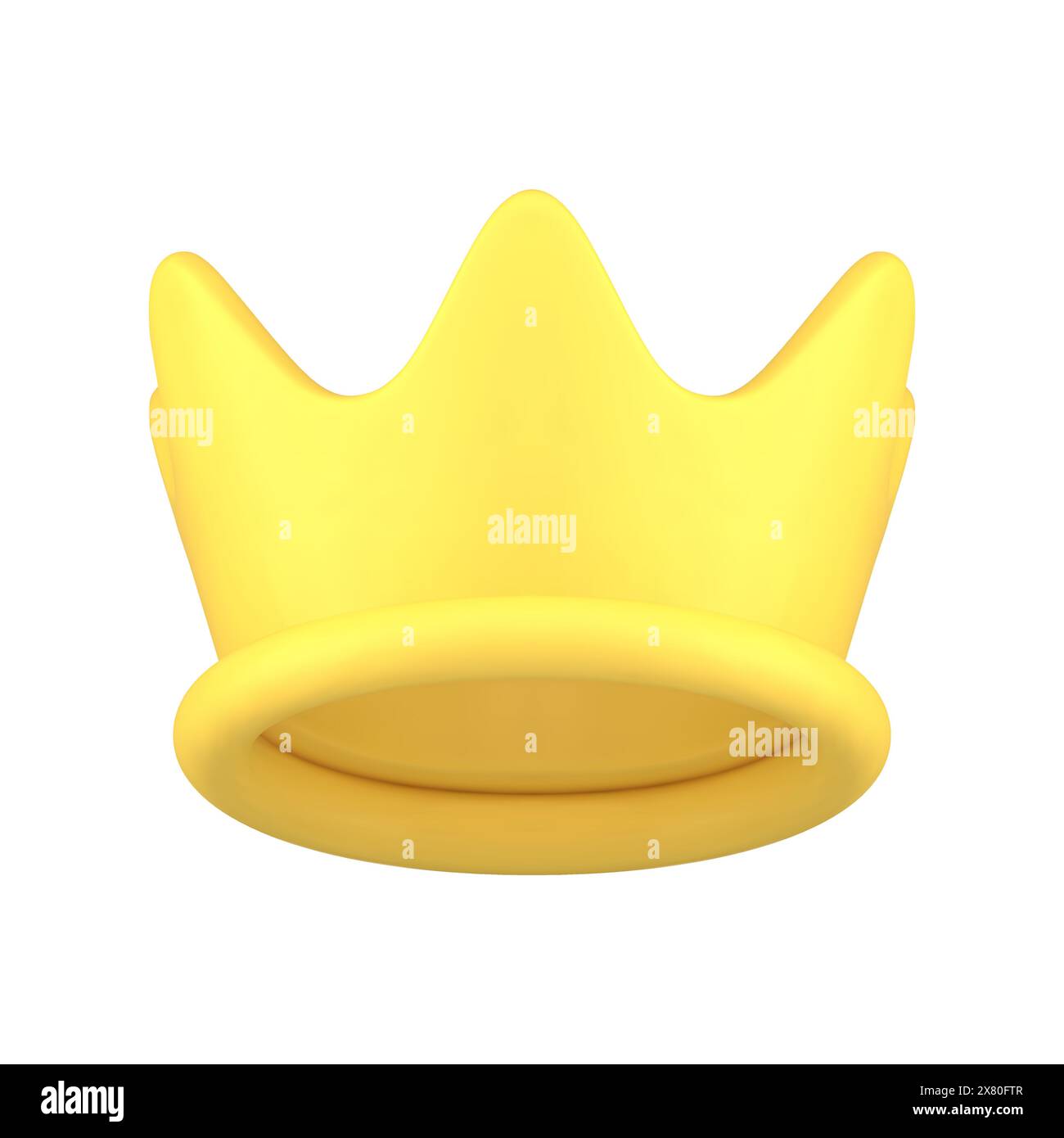 Traditional king queen yellow glossy crown isometric 3d icon realistic ...