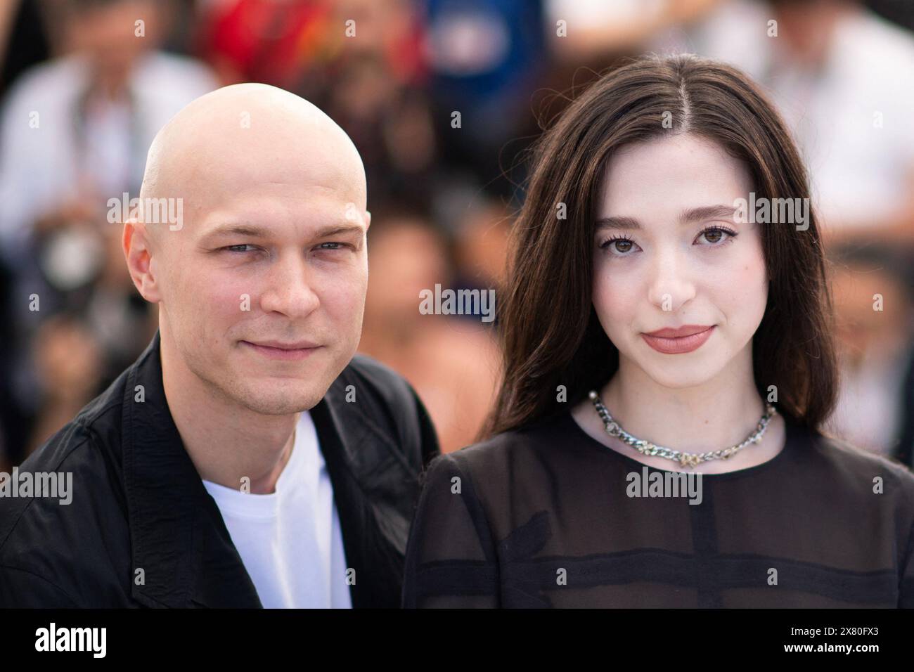 Cannes, France. 22nd May, 2024. Cannes, France. 22nd May, 2024. Jurij Borisov and Mikey Madison ...