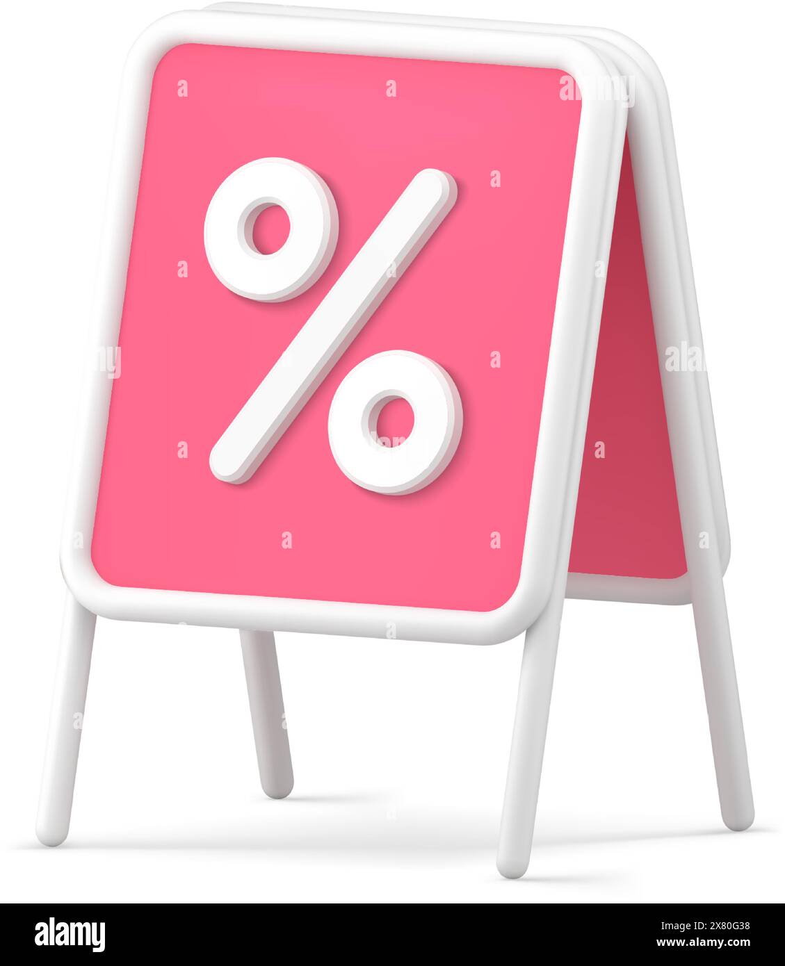 Folding street portable promo stand board with percentage symbol 3d ...