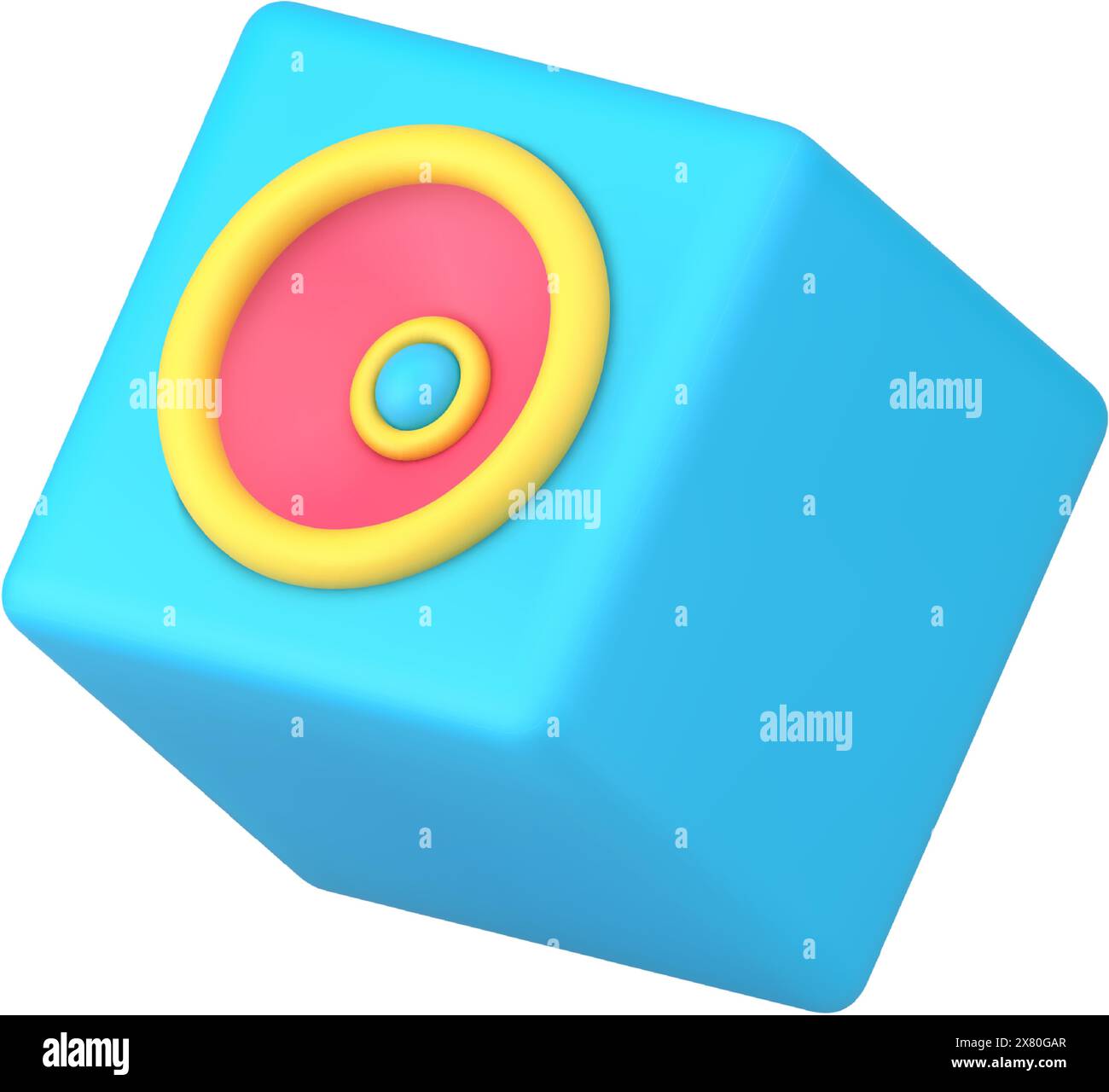 Modern acoustic system blue audio speaker 3d icon isometric vector ...