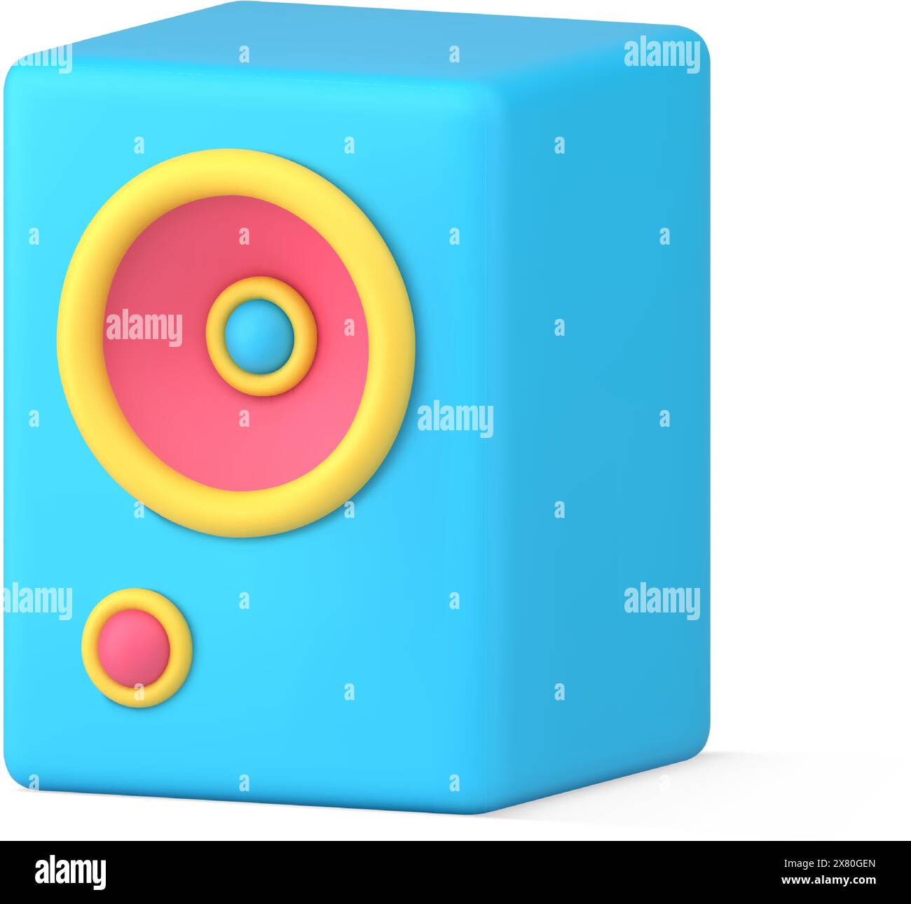Modern acoustic system blue audio speaker 3d icon isometric vector ...