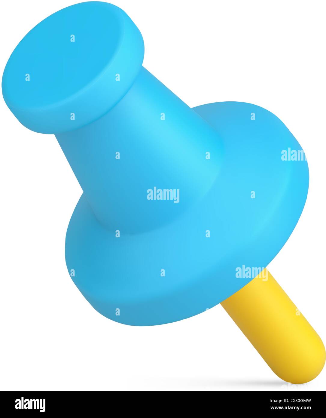 Simple blue push pin button 3d icon vector illustration. Office ...