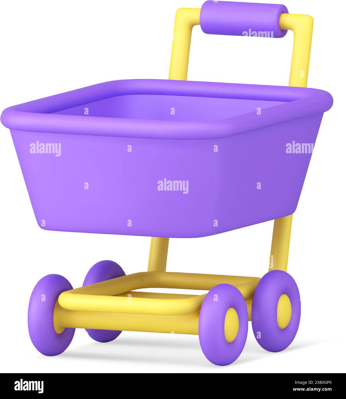 Supermarket trolley pushcart with handle and wheels purchase carrying ...