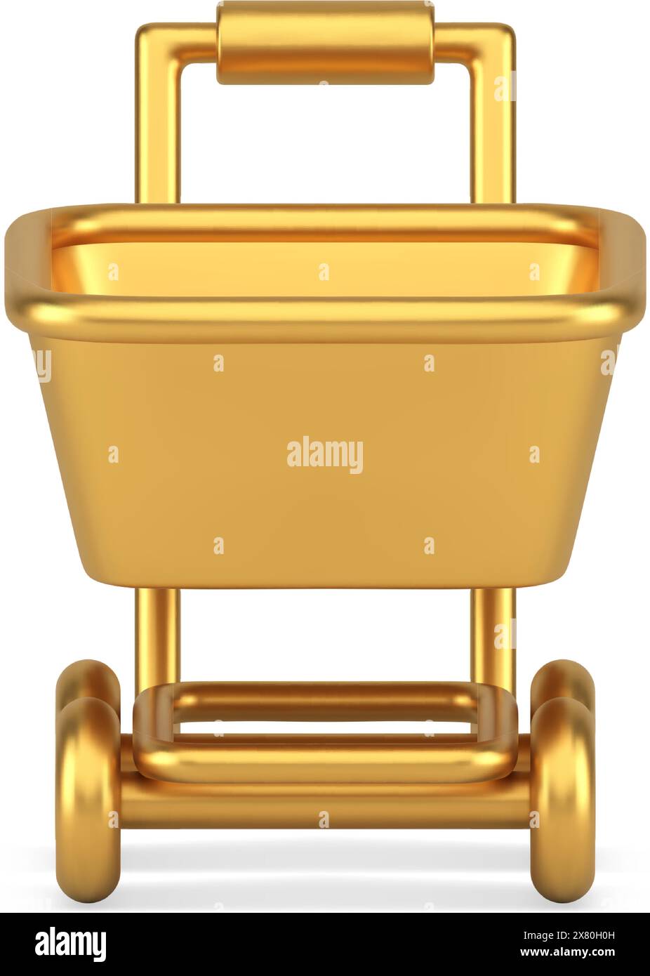 Golden metallic hypermarket pushcart grocery shopping mobile app ...