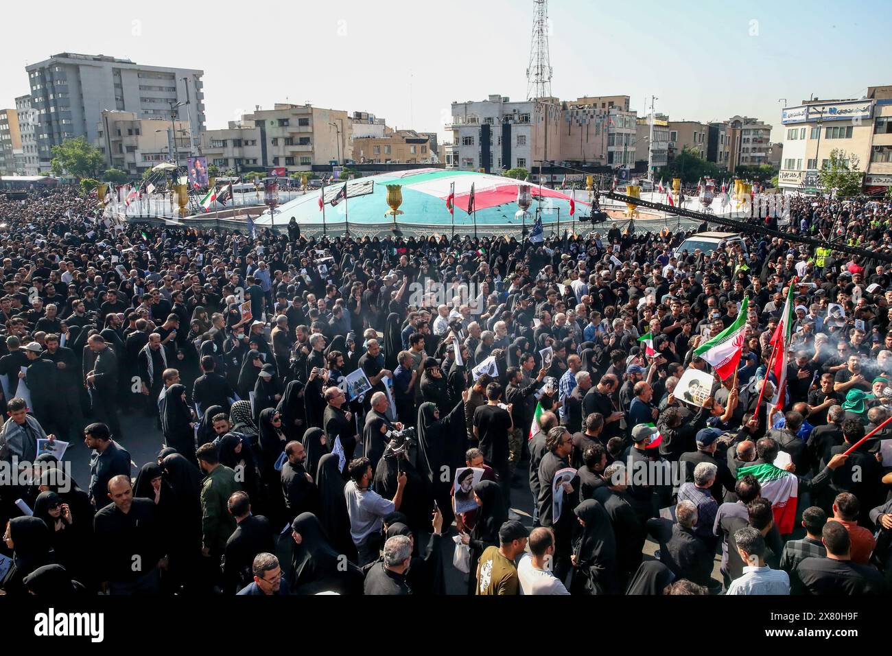Tehran, Iran. 22nd May, 2024. Mourners gather in Islamic Revolution ...