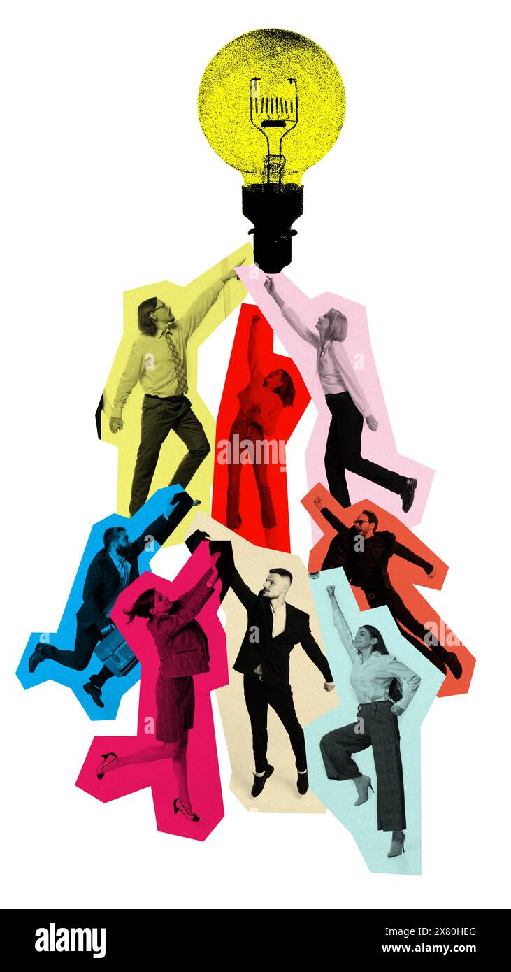 Collage startup project teamwork Cut Out Stock Images & Pictures - Alamy