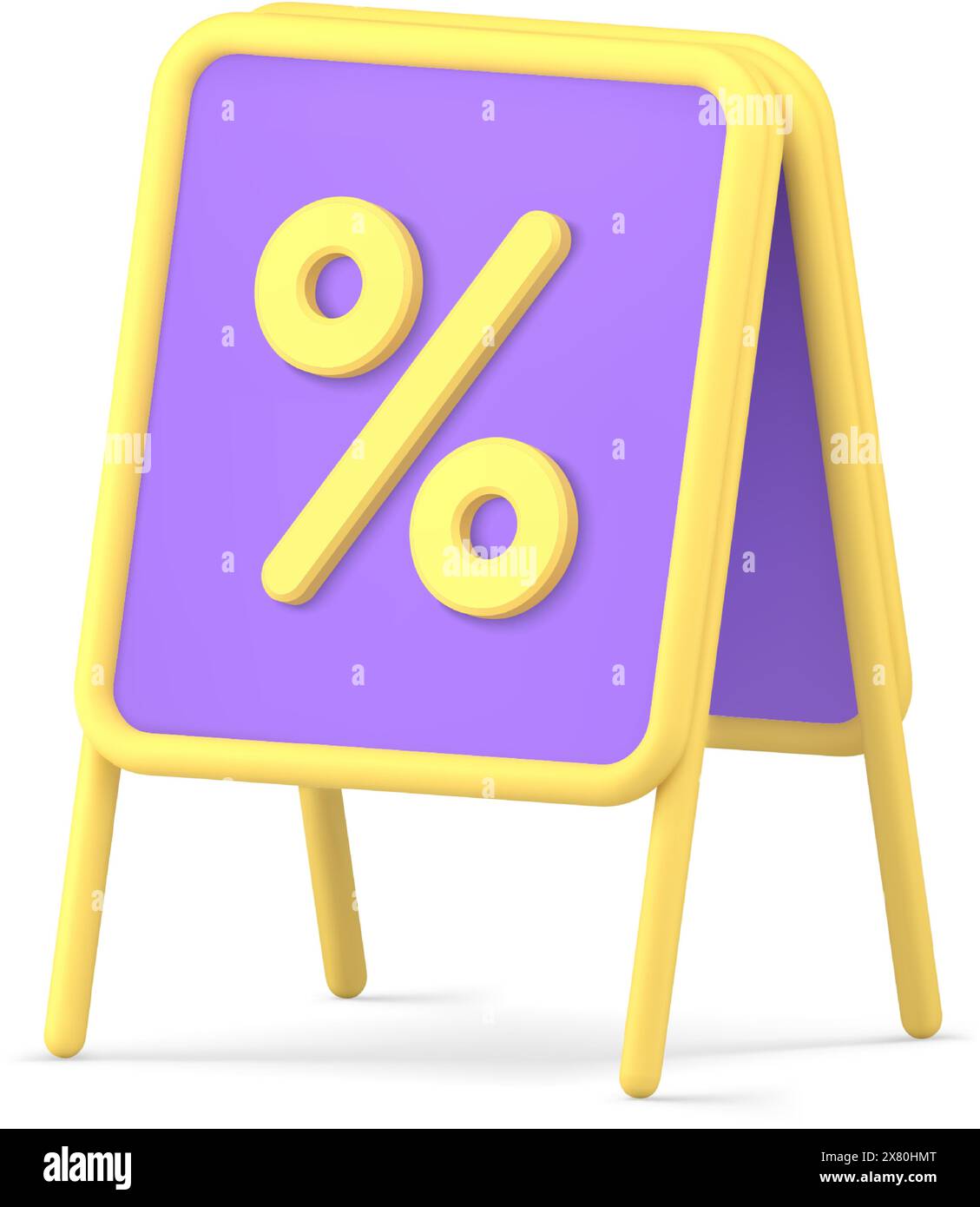 Business commercial symbol folded portable stand board with percent ...