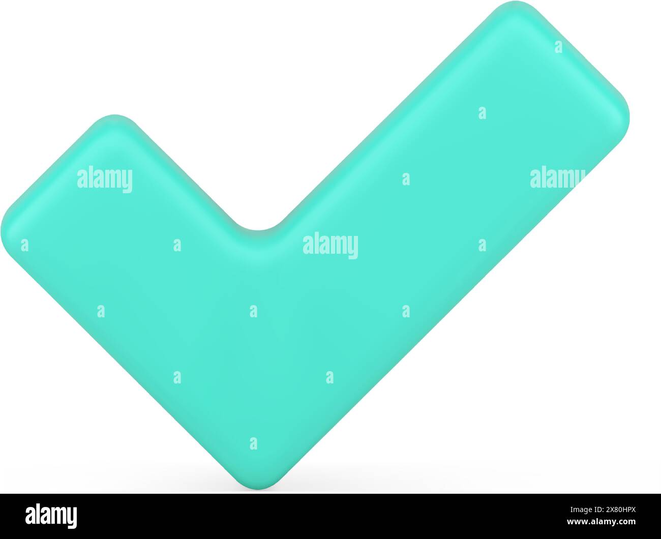 Green glossy positive checkmark approved done complete label front view ...