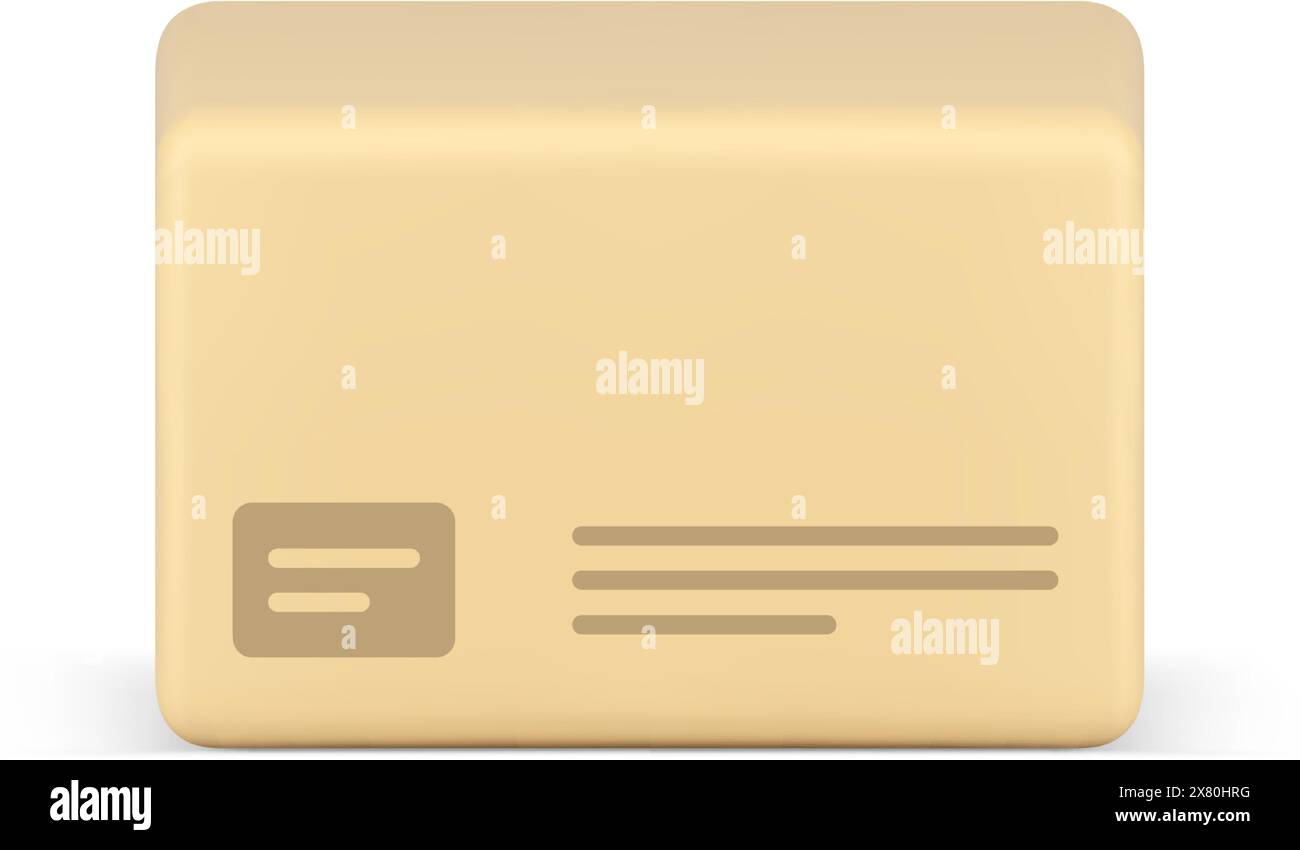 Cardboard box postal import mail cargo delivery service front view ...