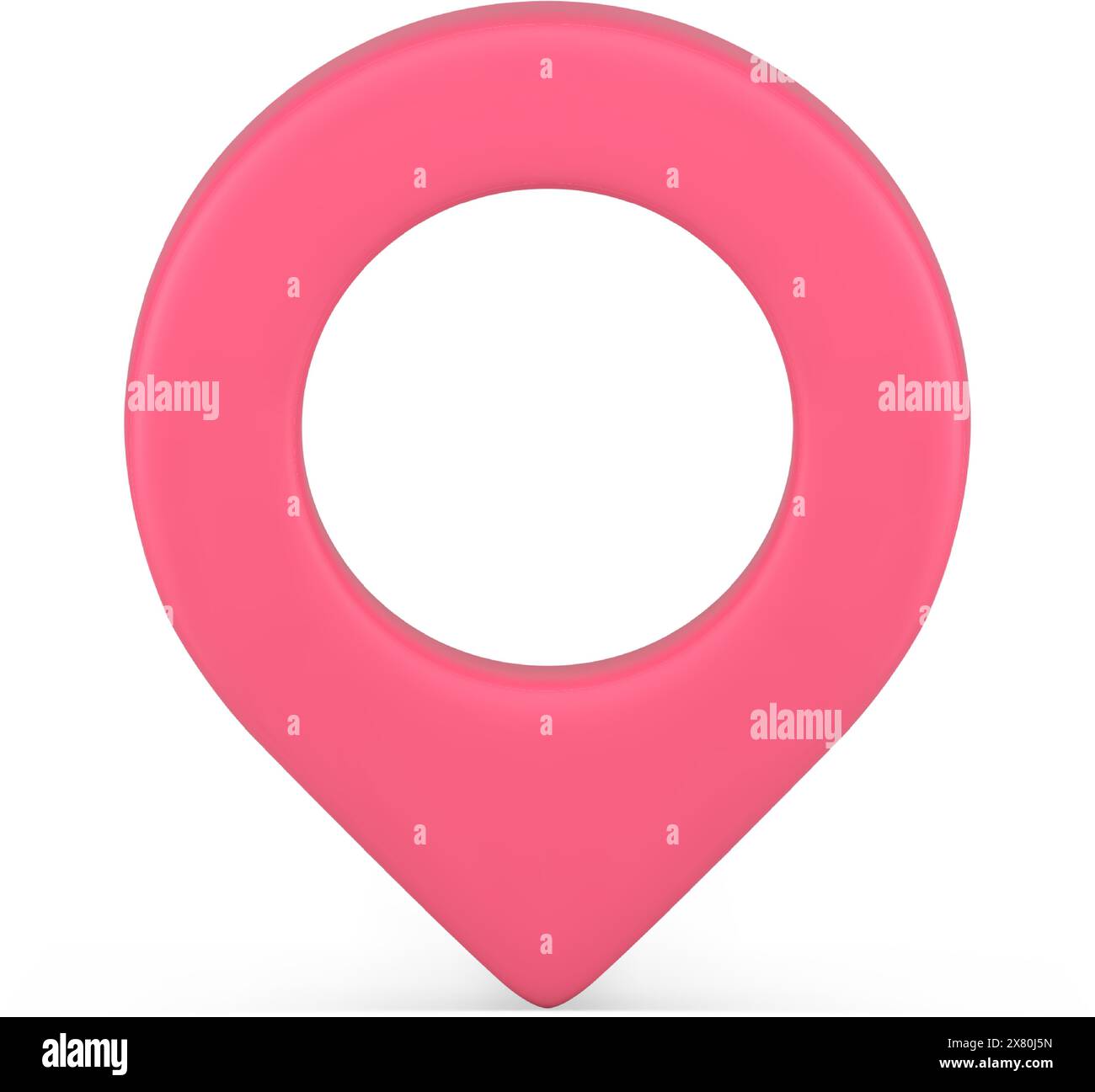 Vertical pink map pin with hole attached GPS pointer location place realistic 3d icon vector ...