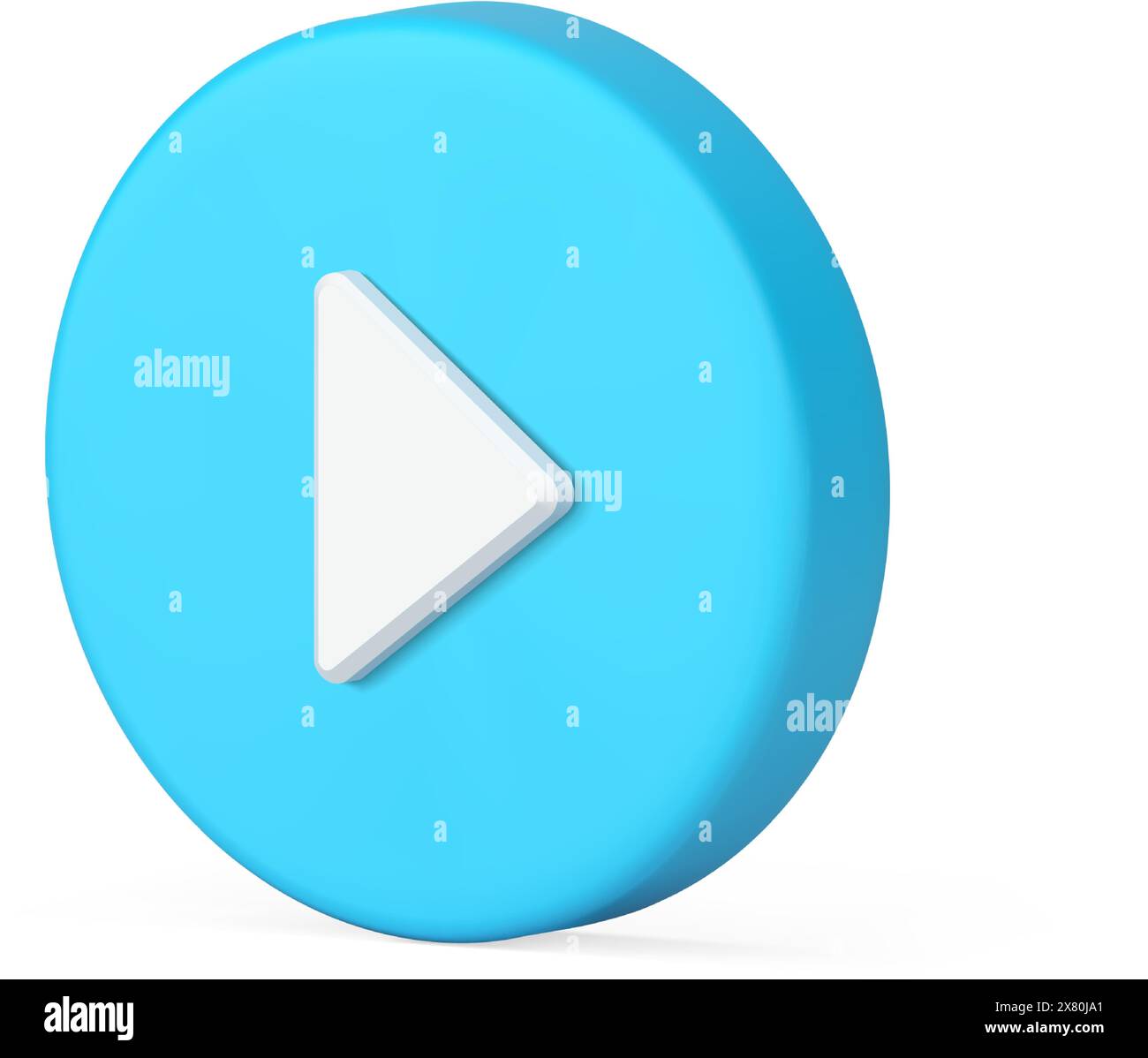 Blue play start circle badge isometric navigation menu button arrow ...