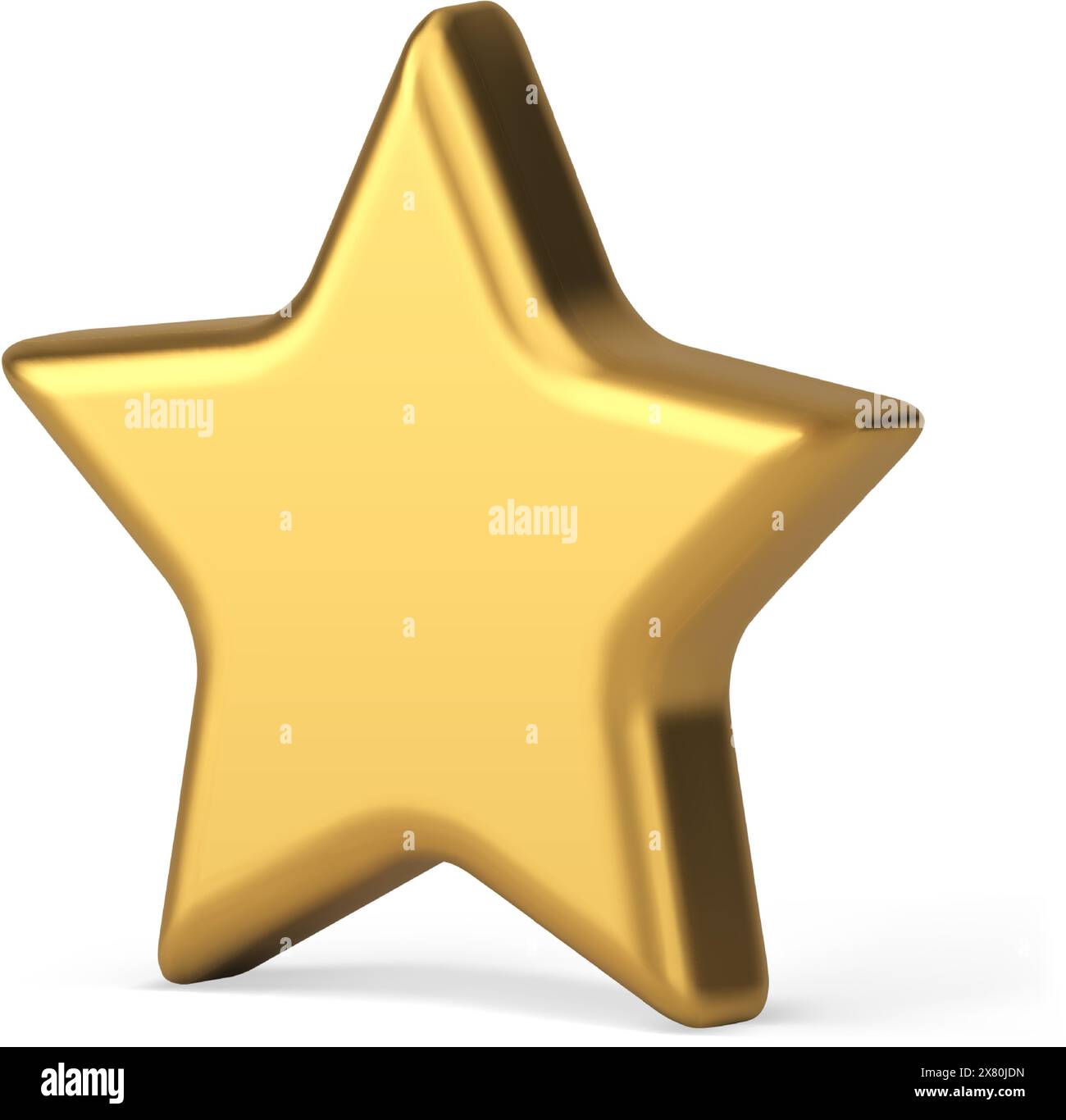 Golden classic five pointed star metallic achievement award diagonally ...
