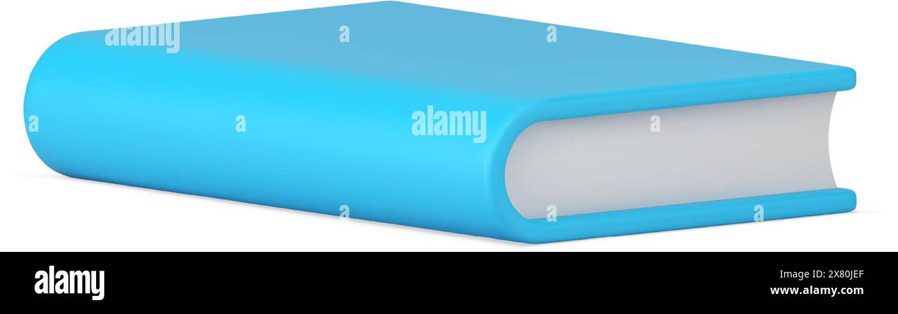 Blue glossy paper textbook cover lying library academic knowledge ...