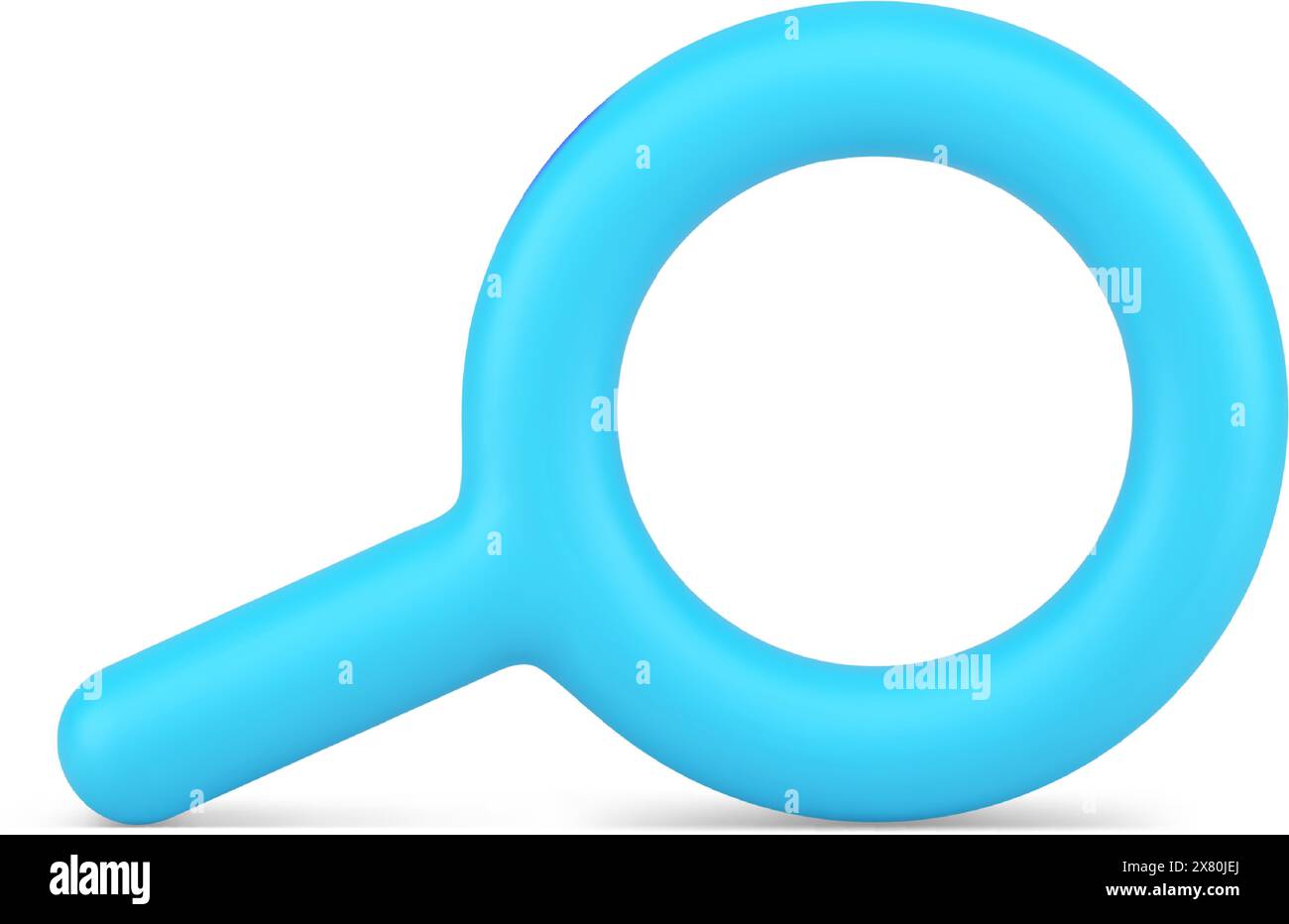 Horizontal magnifying glass blue glossy zoom with handle for detailed ...