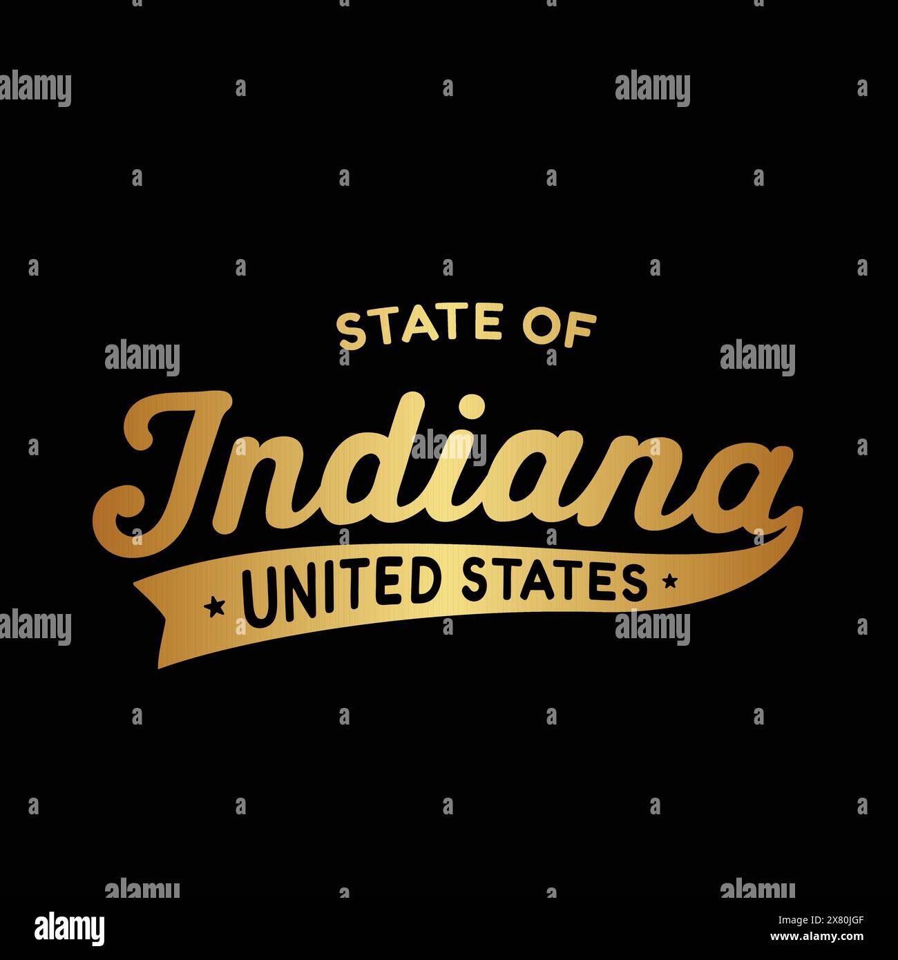State of Indiana lettering design. Indiana, United States, typography ...