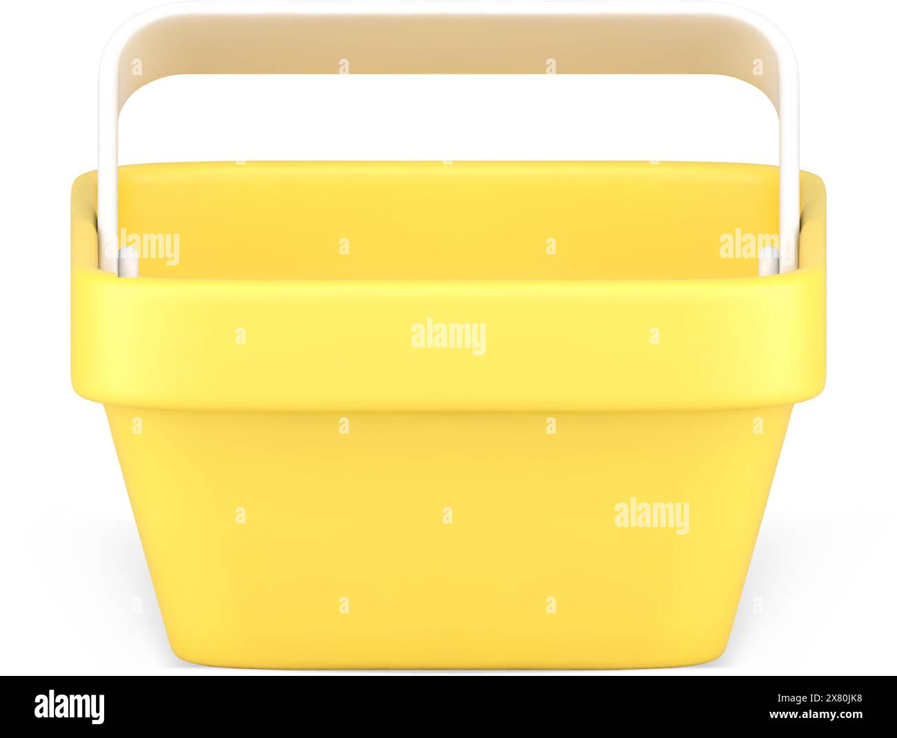 Realistic 3d icon yellow glossy shopping cart grocery goods buying ...