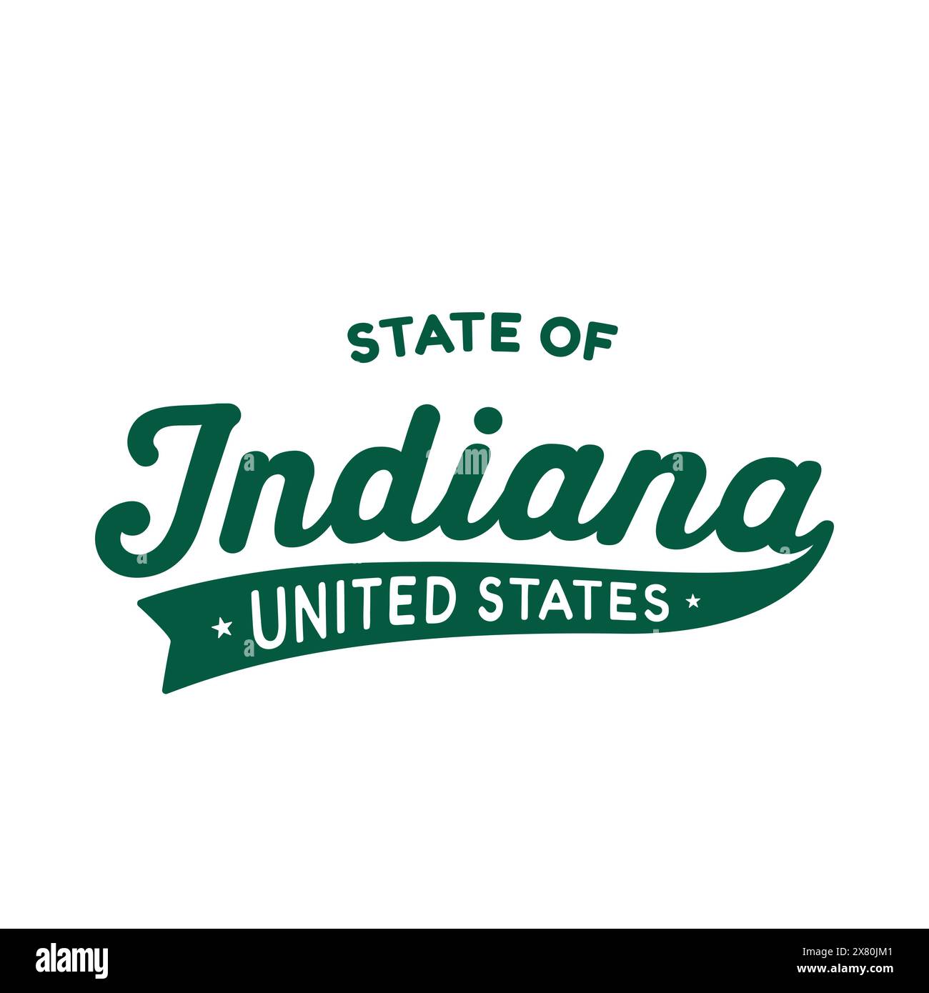 State of Indiana lettering design. Indiana, United States, typography ...