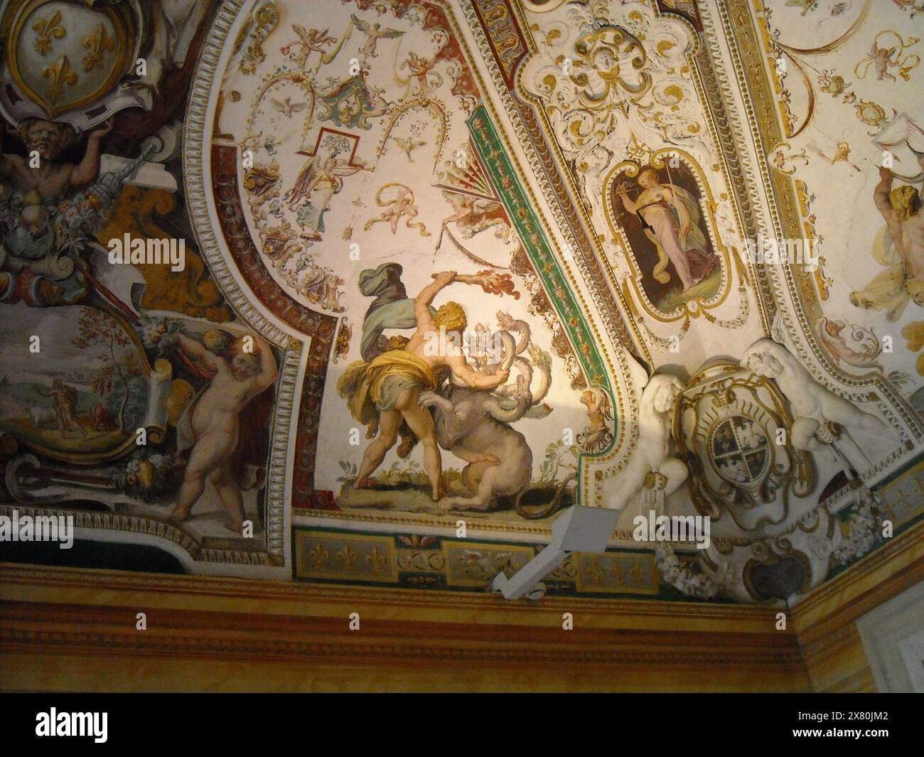 Hercules slaying Lernaean Hydra – Second Labor (1565), Villa d'Este ...