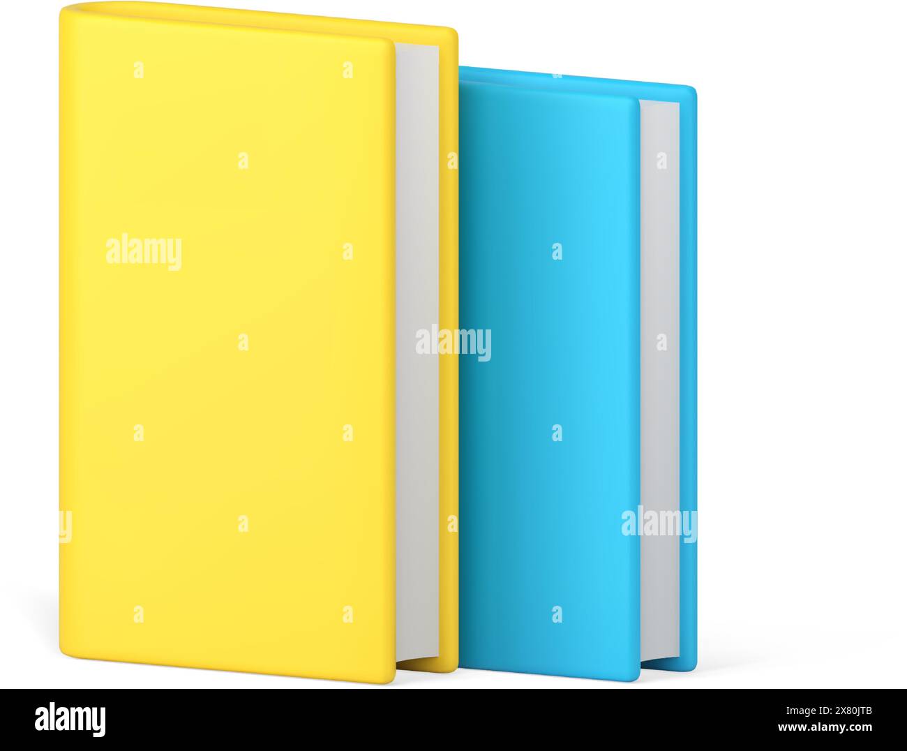 Yellow and blue paper book standing realistic 3d icon vector ...