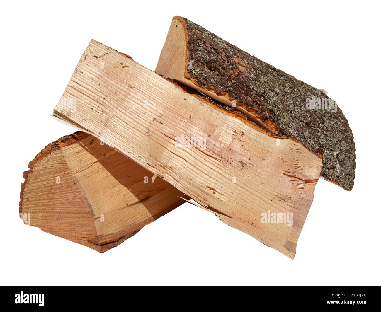 Freshly Cut Firewood Logs Piled Together On White Background In ...