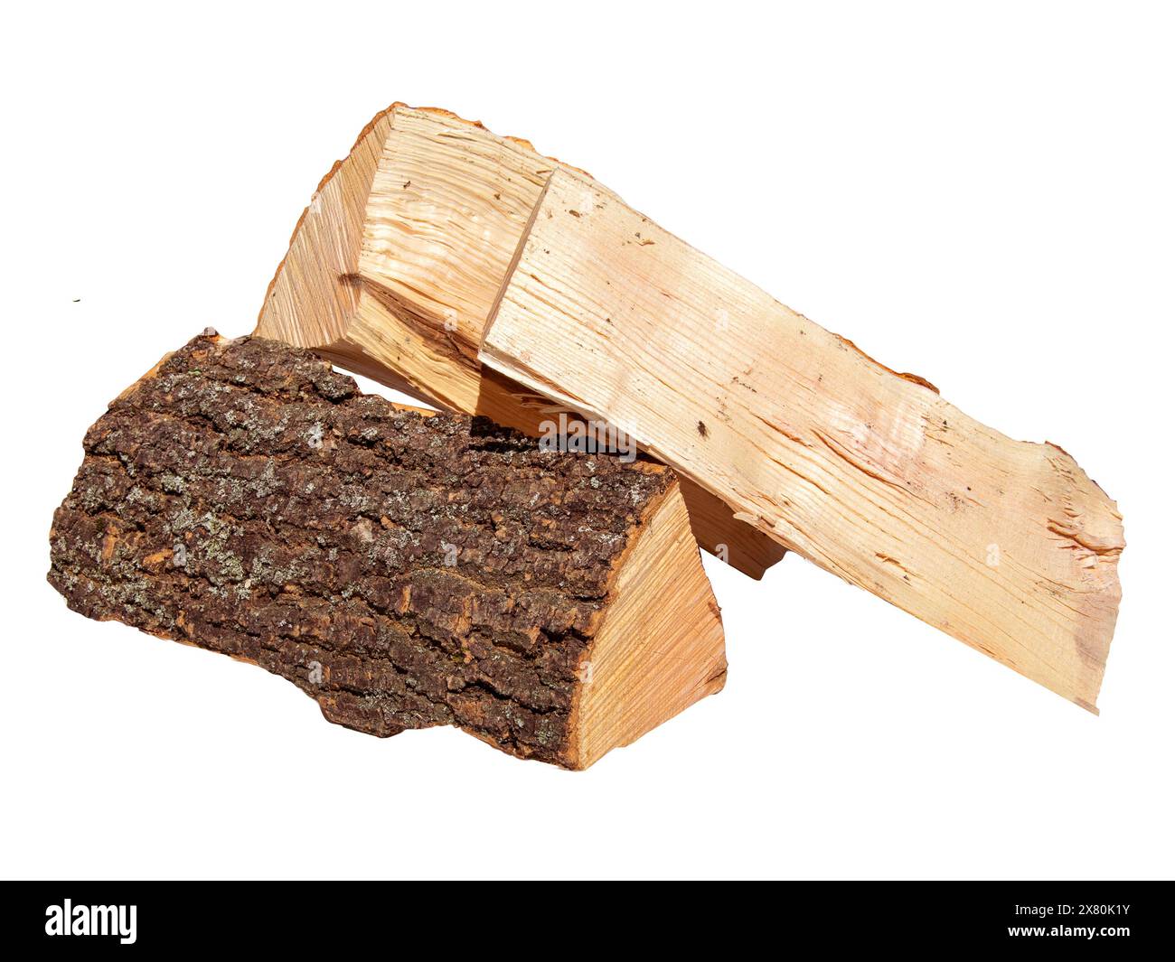 Freshly Cut Firewood Logs Piled Together On White Background In ...