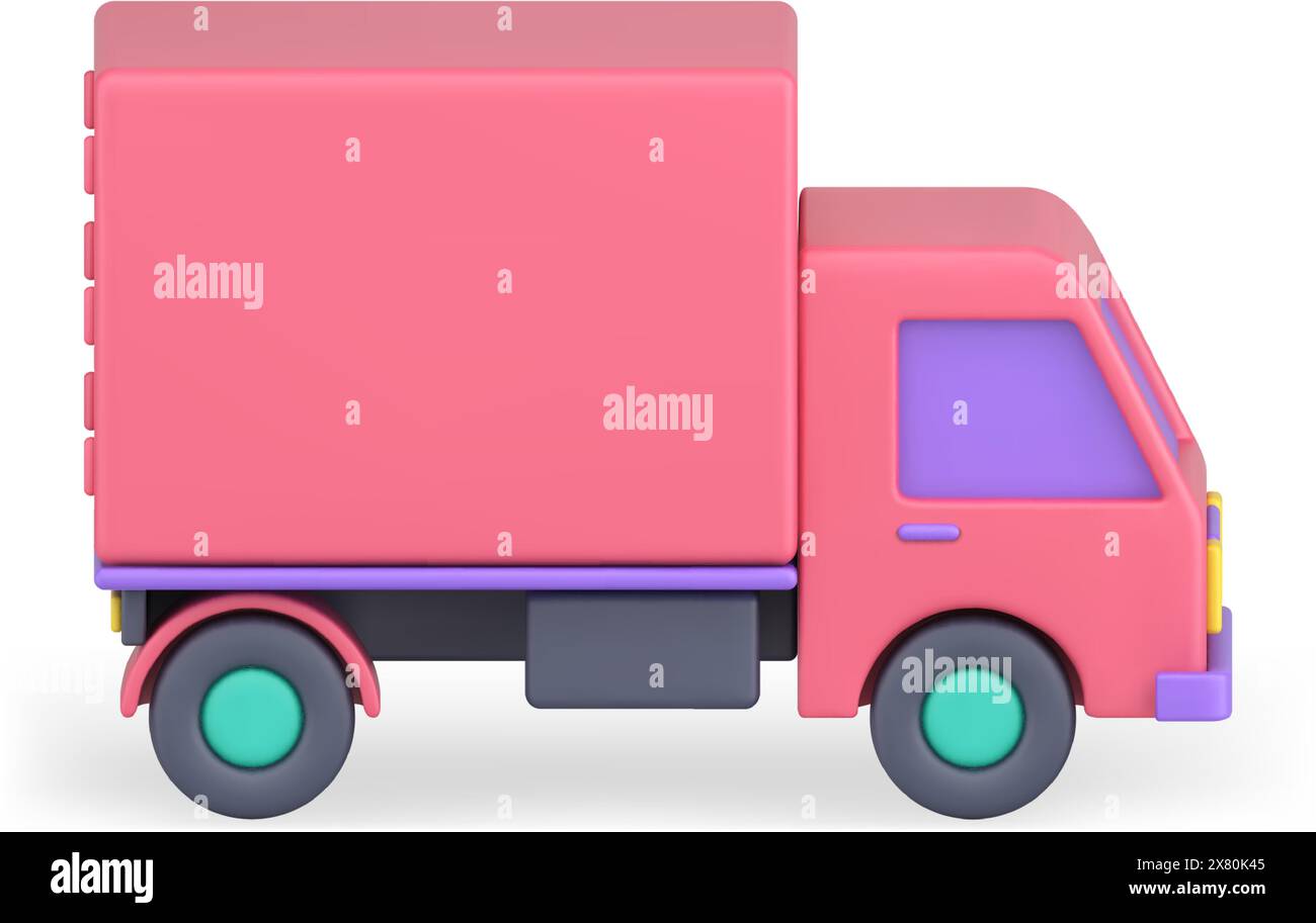 Pink express courier van hi-res stock photography and images - Alamy