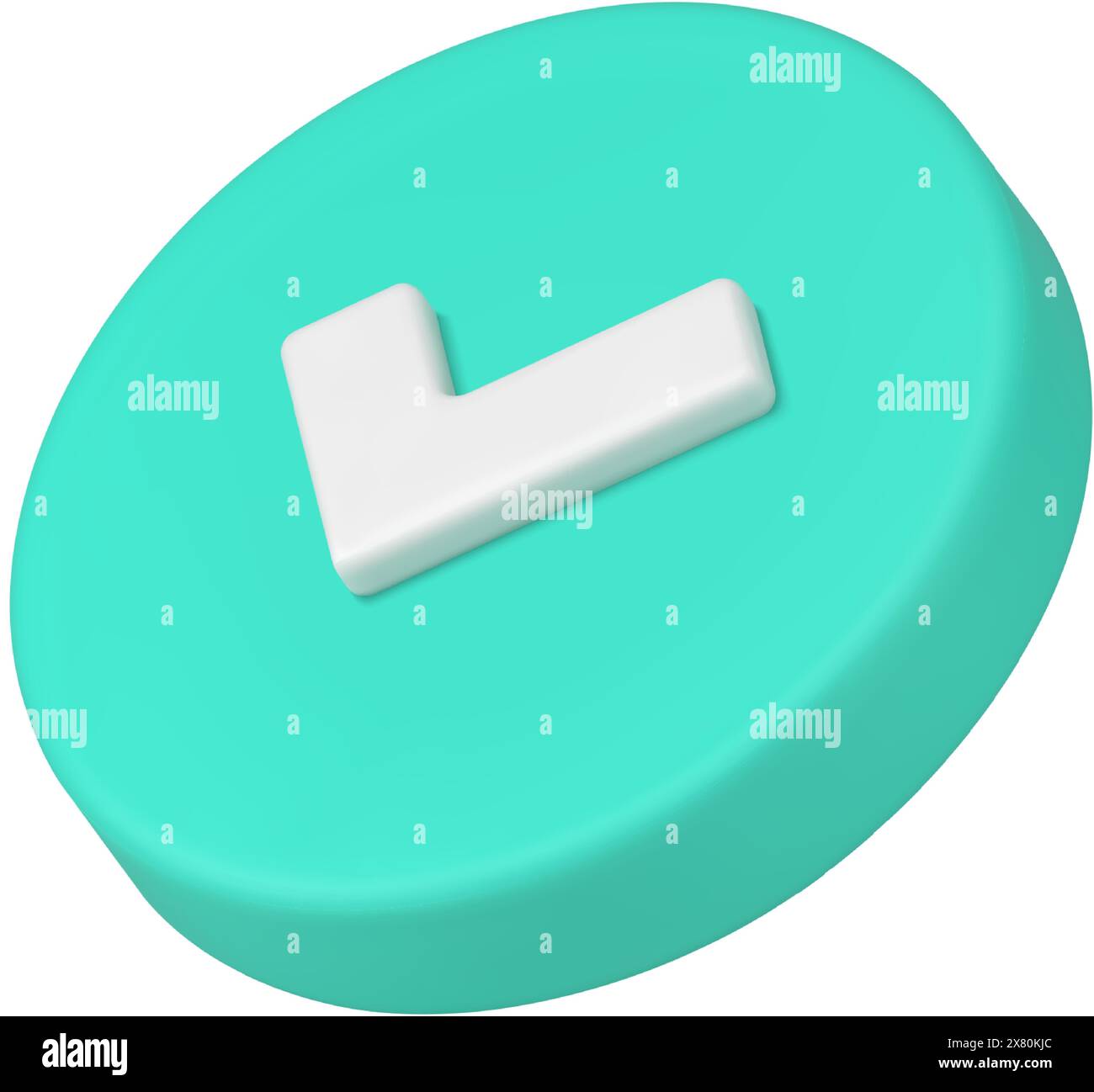 Decorative green circled check mark agreement button success option ...