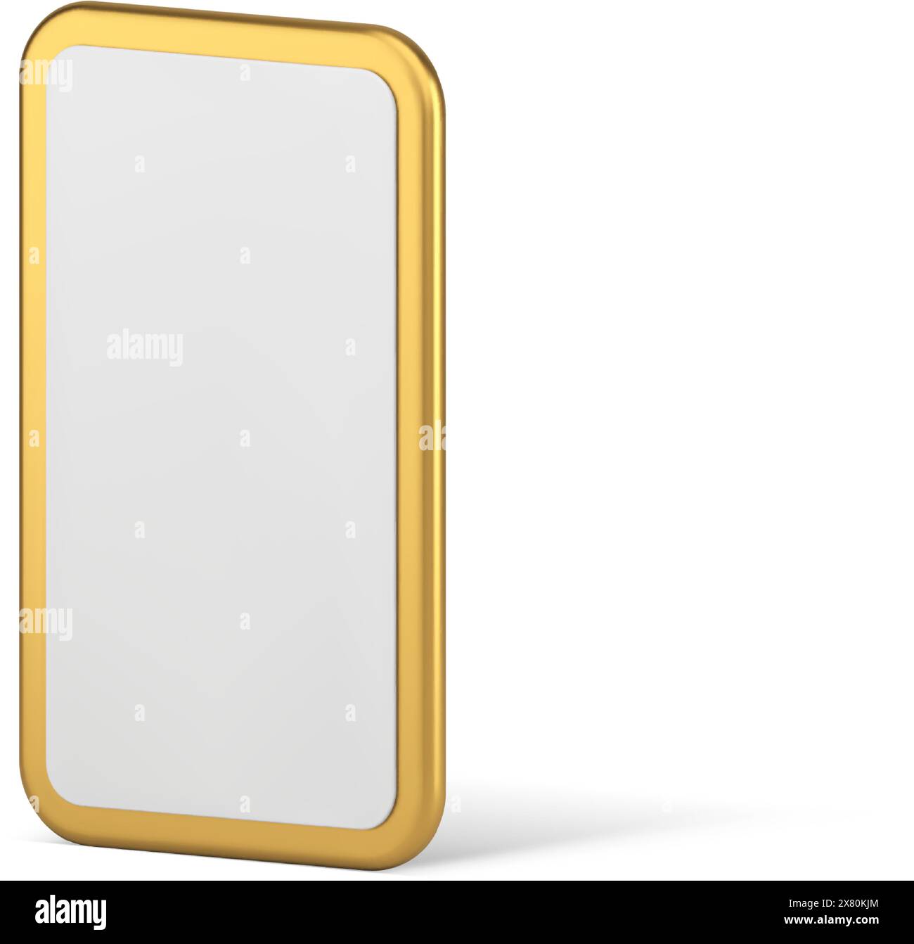 Smartphone golden premium isometric design empty screen user interface cyber application ...