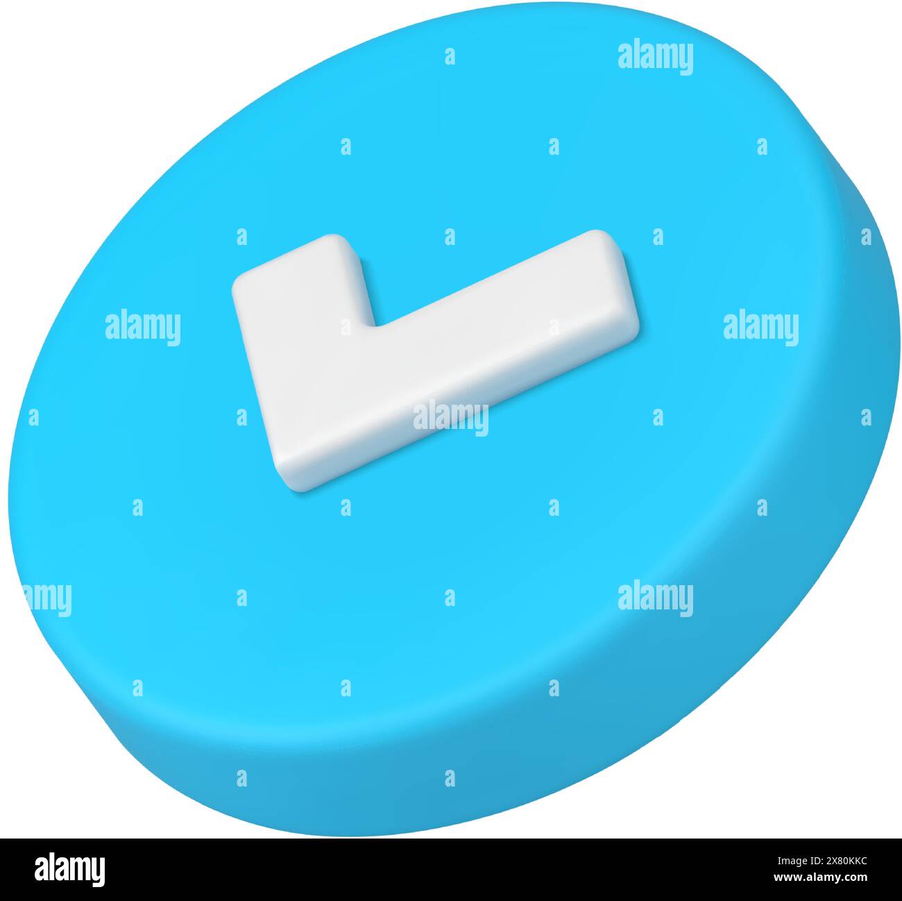 Isometric blue circle done checkmark 3d icon realistic template vector ...