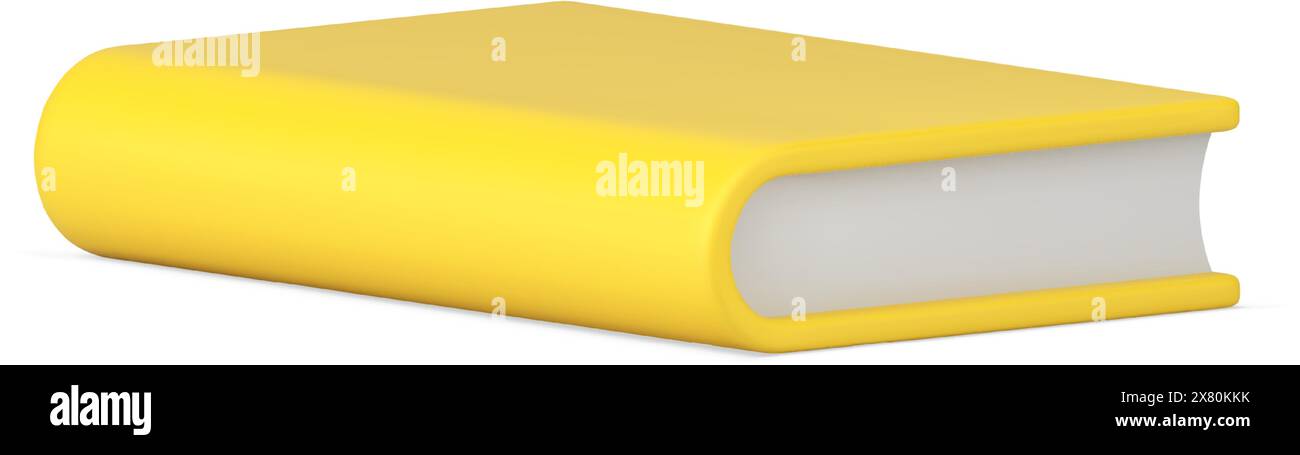 Yellow glossy cover paper book horizontal lying knowledge science ...