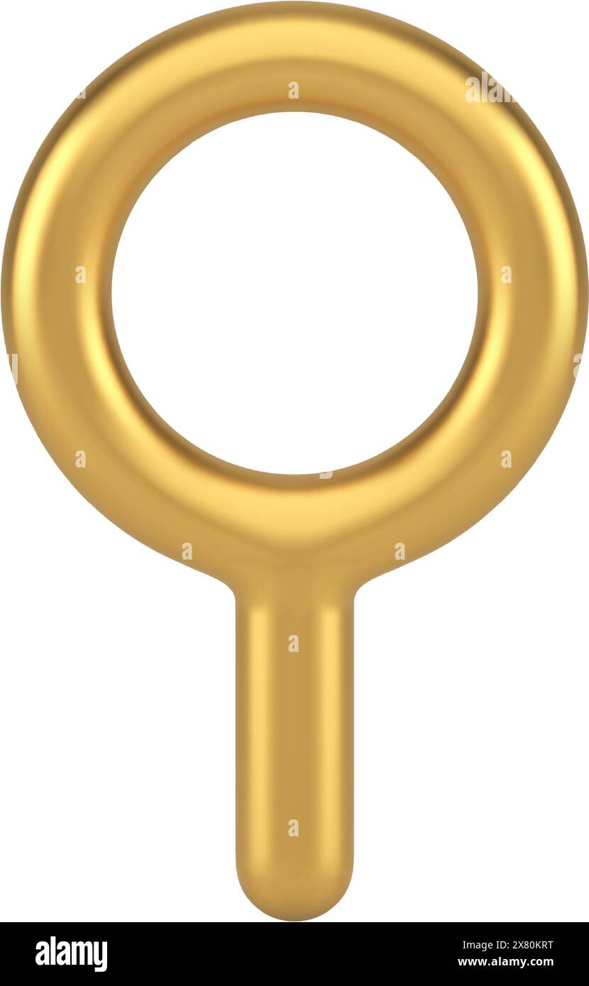 Premium metallic golden magnifying glass vertical zoom equipment with ...